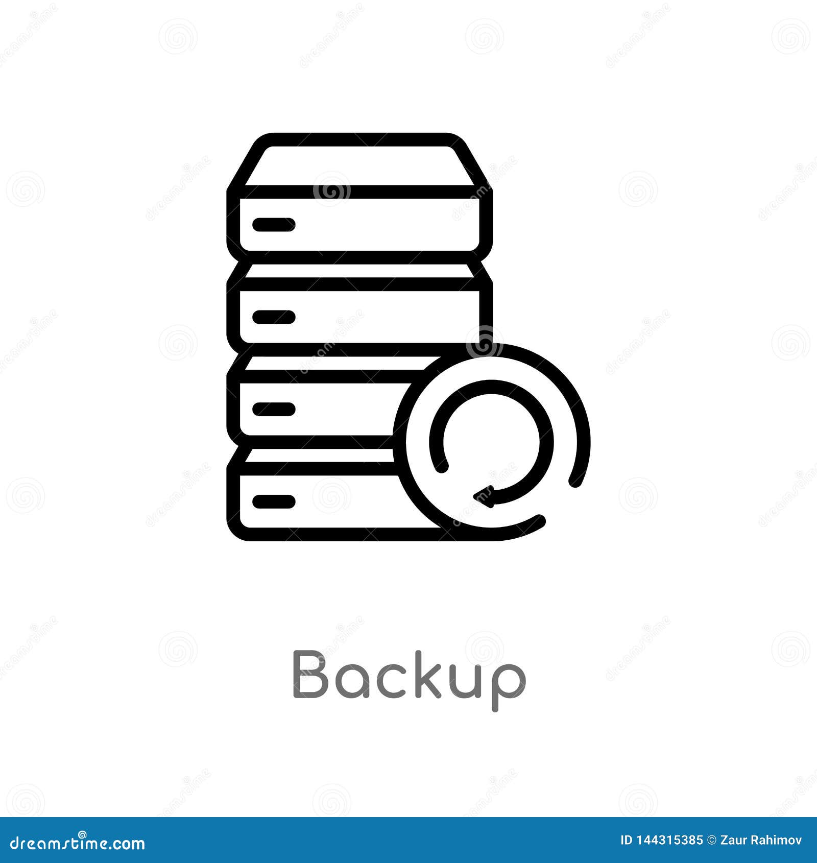 Outline Backup Vector Icon. Isolated Black Simple Line Element ...