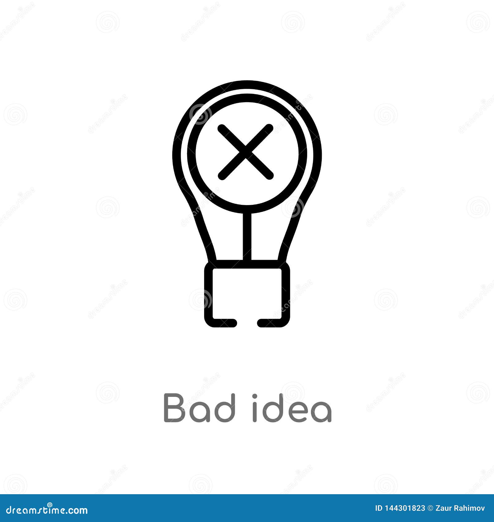 Outline Bad Idea Vector Icon. Isolated Black Simple Line Element ...