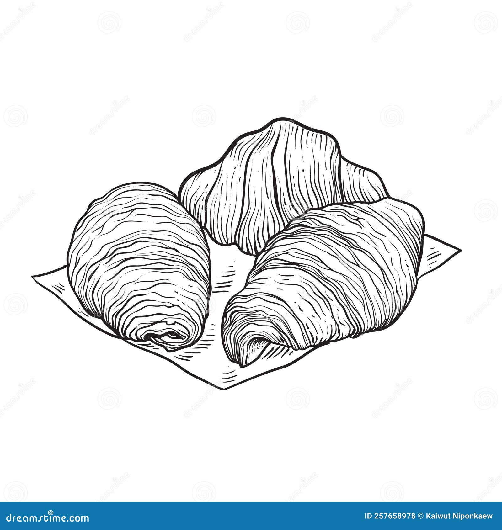 Outline Bakery Croissant Vector Stock Vector - Illustration of bakery ...
