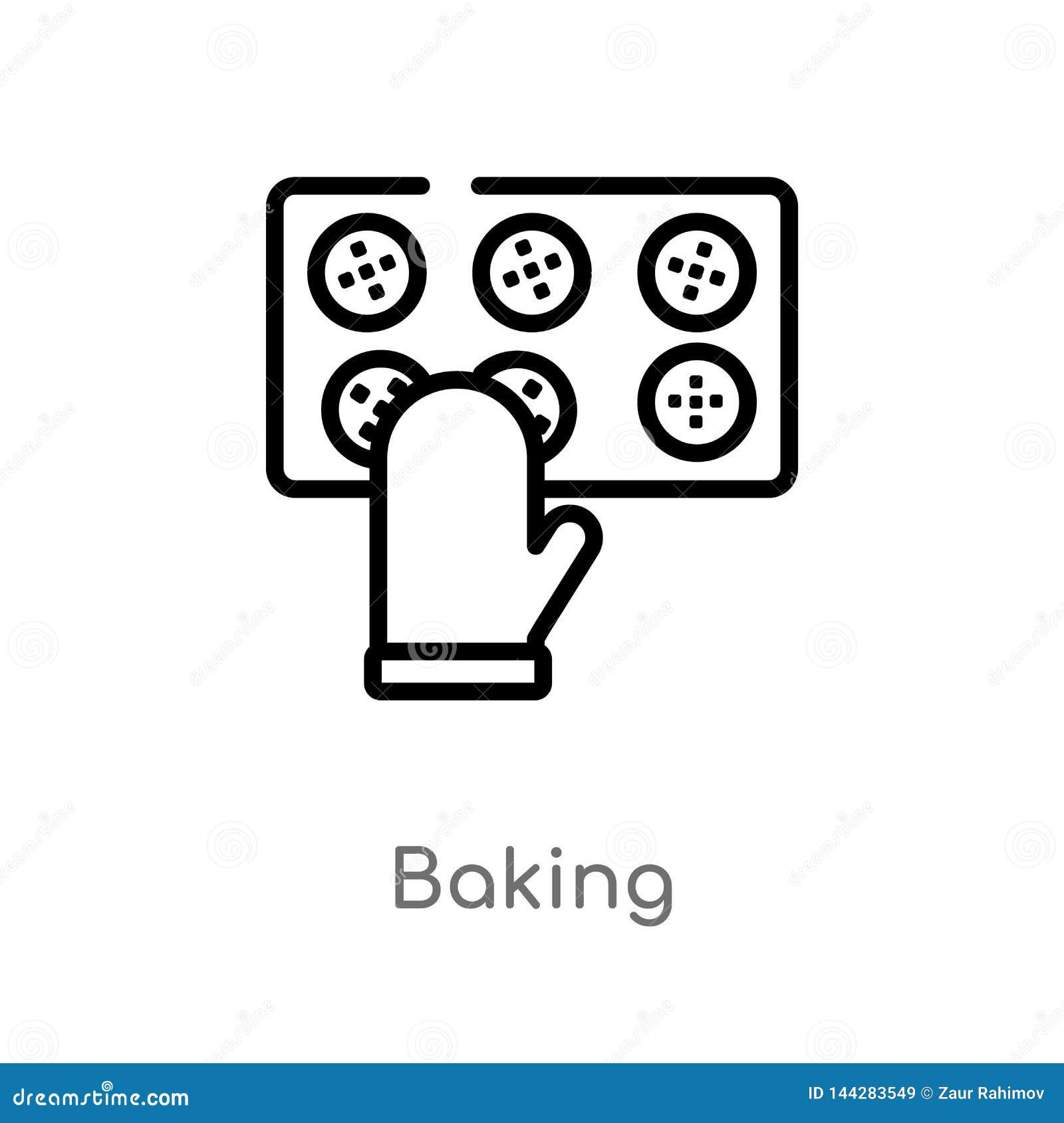 Outline Baking Vector Icon. Isolated Black Simple Line Element ...