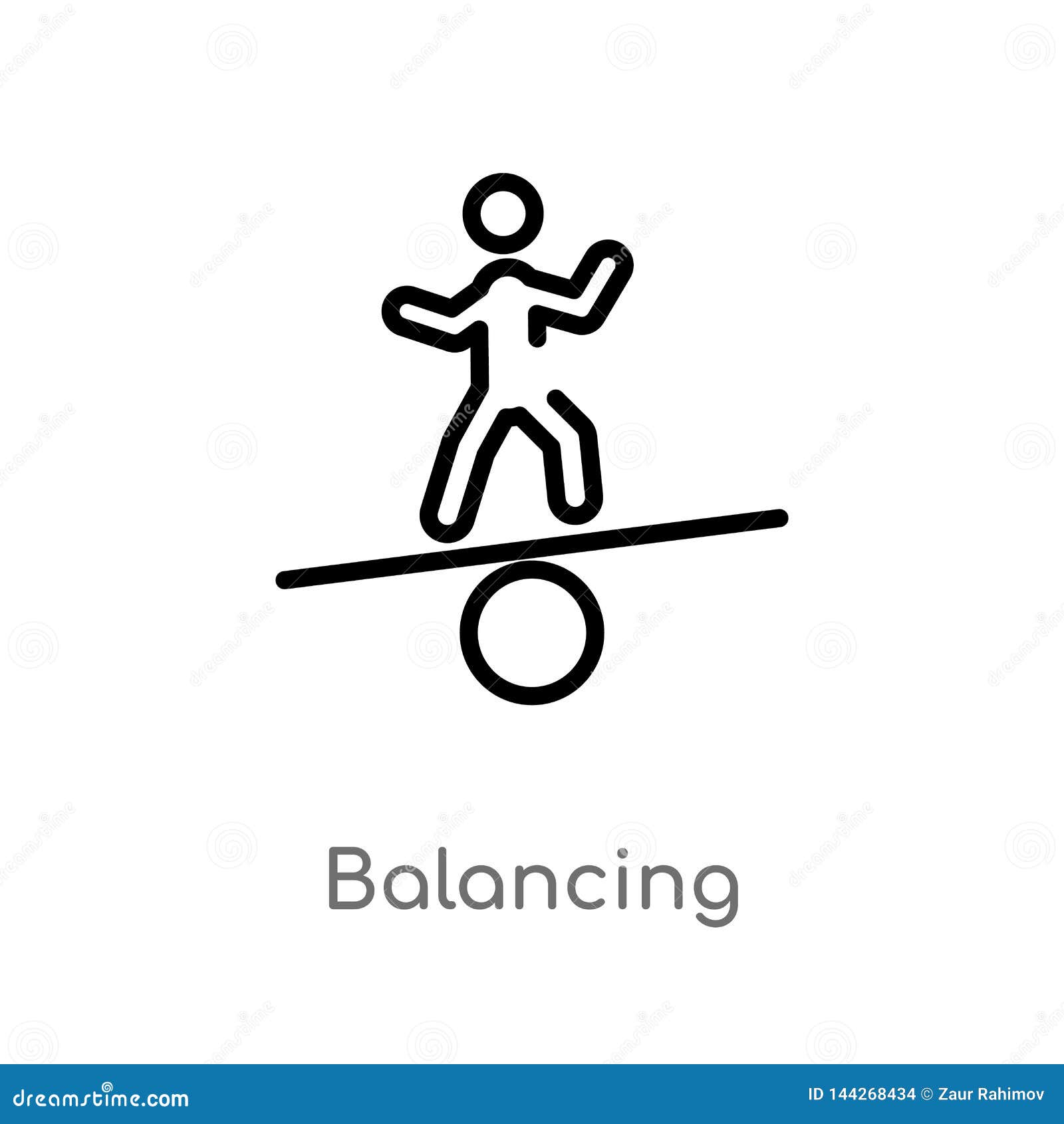 Outline Balancing Vector Icon. Isolated Black Simple Line Element ...