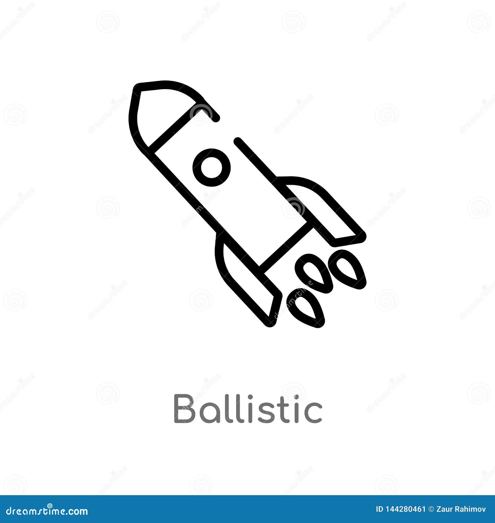 Outline Ballistic Vector Icon. Isolated Black Simple Line Element ...