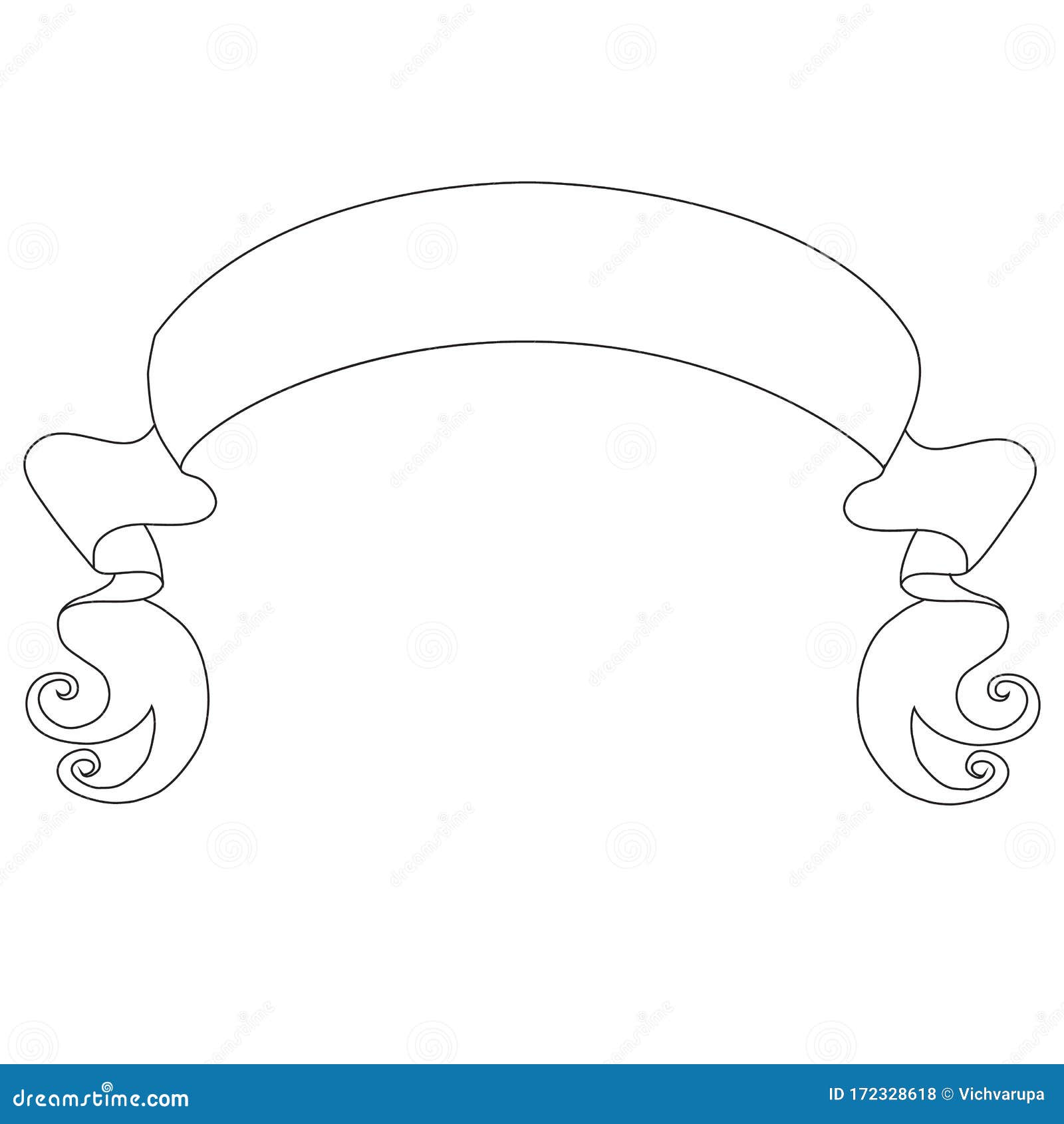 Outline Banner, Isolated Object on a White Background, Stock Vector ...