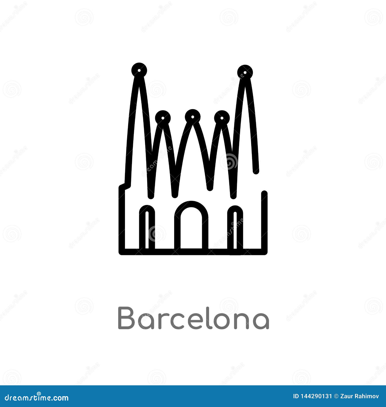 Outline Barcelona Vector Icon. Isolated Black Simple Line Element ...