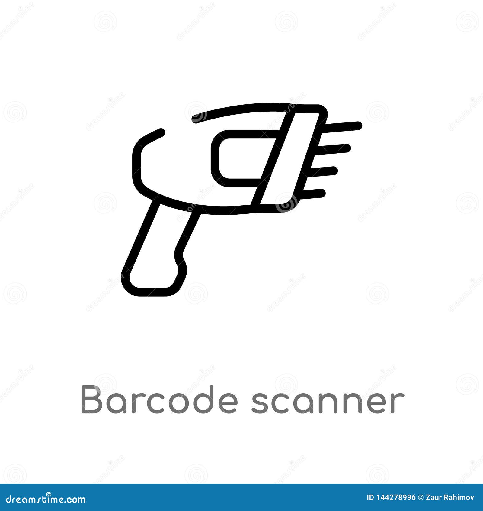 Outline Barcode Scanner Vector Icon. Isolated Black Simple Line Element ...