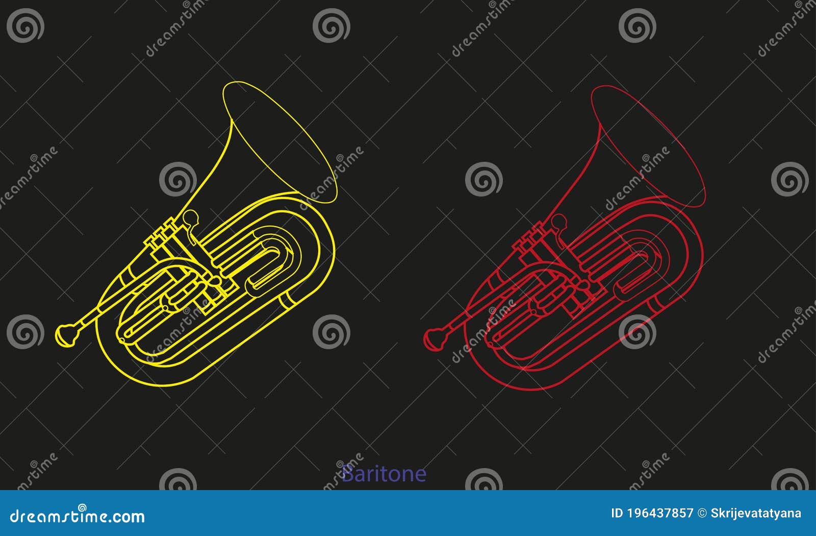 A Musical Baritone Saxophone Isolated On White Bac Vector Illustration ...