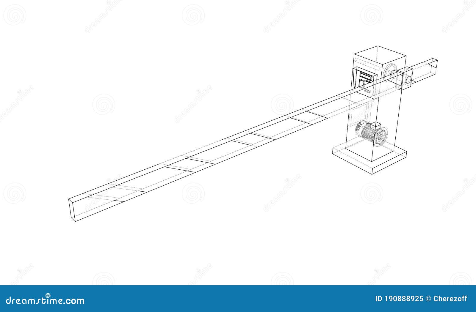 Outline Barrier Gate. 3d Illustration Stock Illustration - Illustration ...