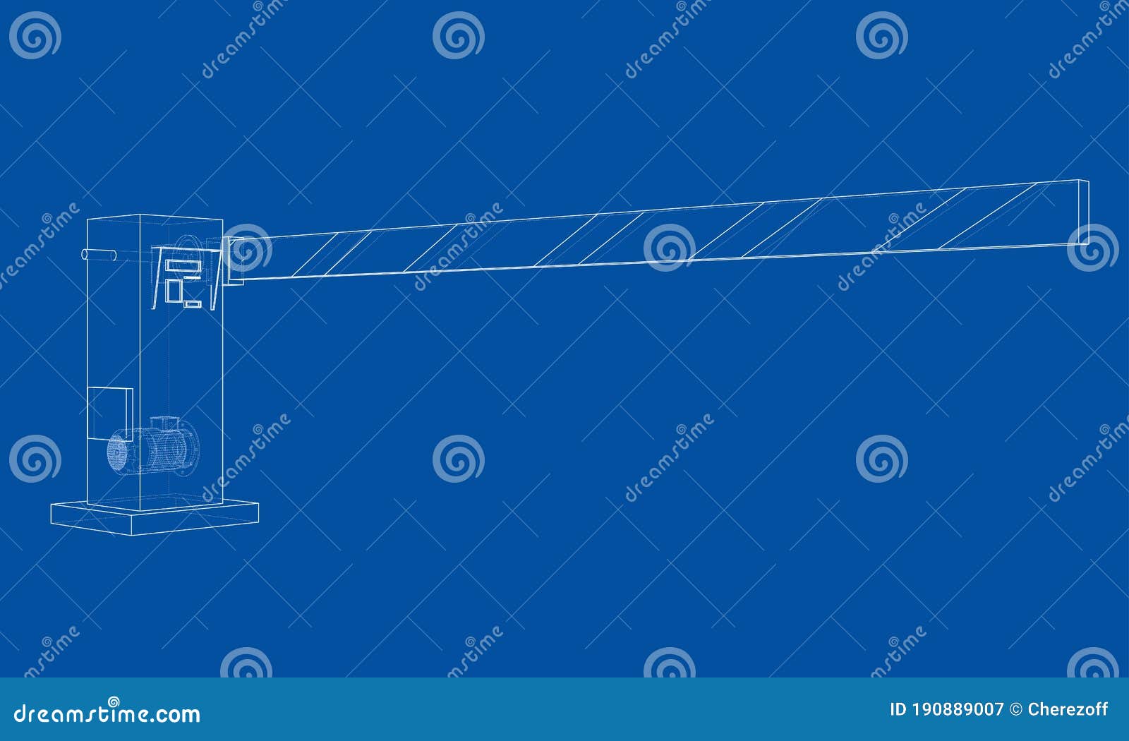 Outline Barrier Gate. 3d Illustration Stock Illustration - Illustration ...