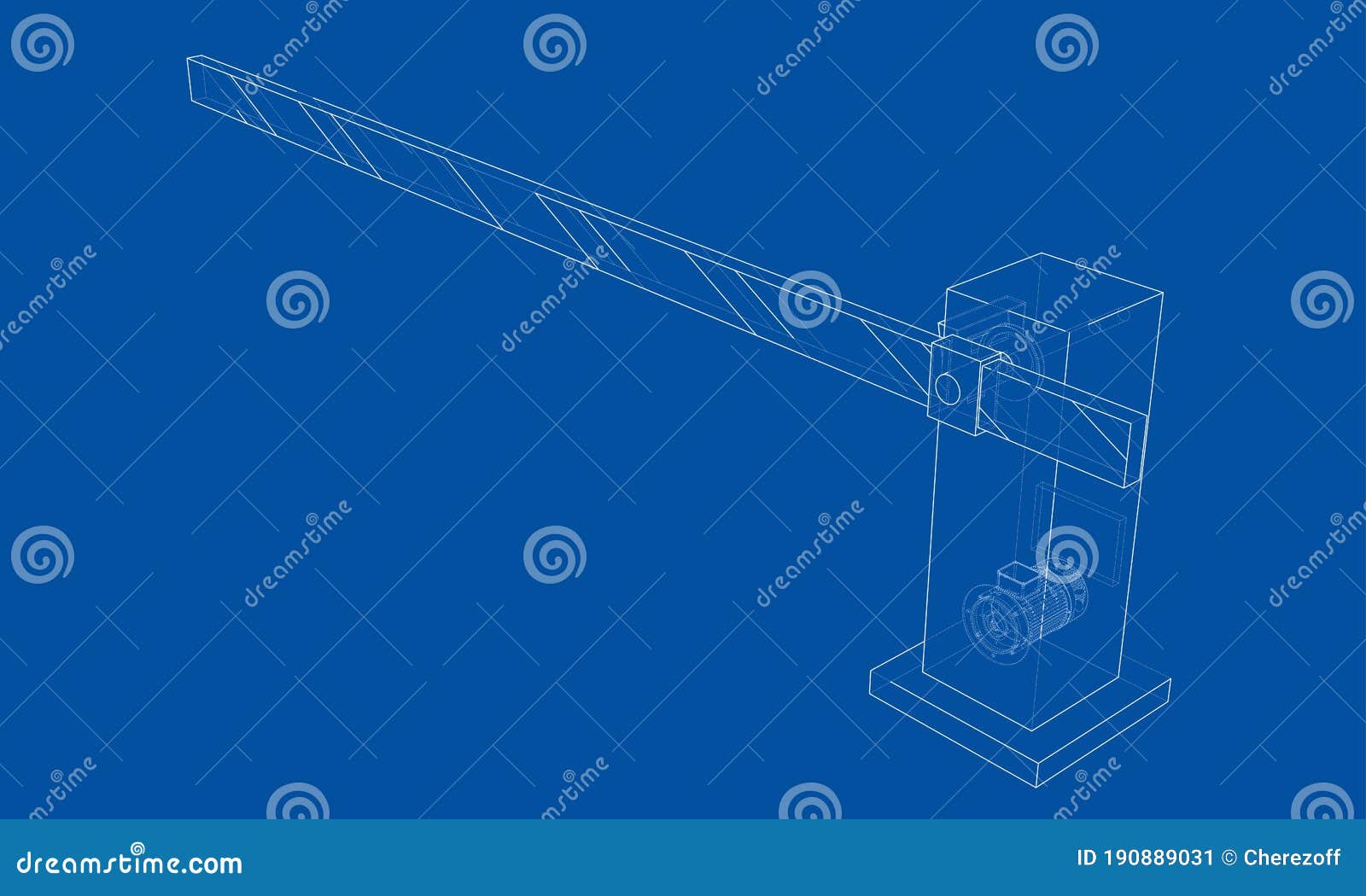 Outline Barrier Gate. 3d Illustration Stock Illustration - Illustration ...