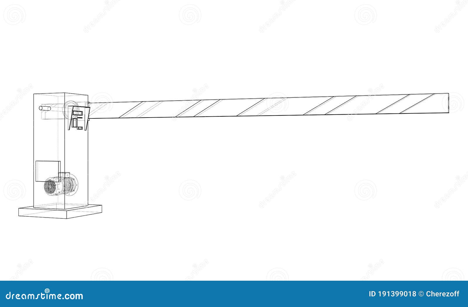 Outline Barrier Gate. 3d Illustration Stock Illustration - Illustration ...