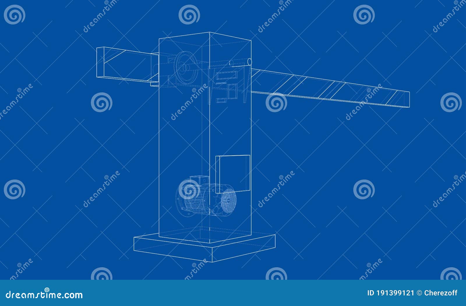 Outline Barrier Gate. 3d Illustration Stock Illustration - Illustration ...