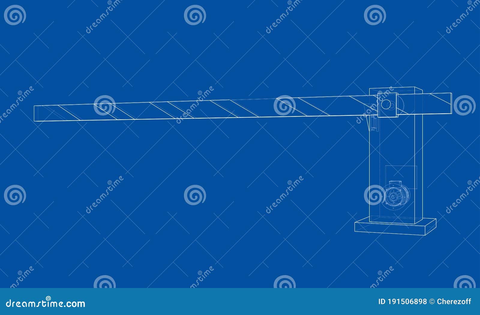 Outline Barrier Gate. 3d Illustration Stock Illustration - Illustration ...