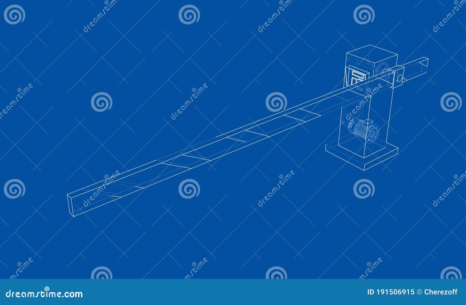Outline Barrier Gate. 3d Illustration Stock Illustration - Illustration ...