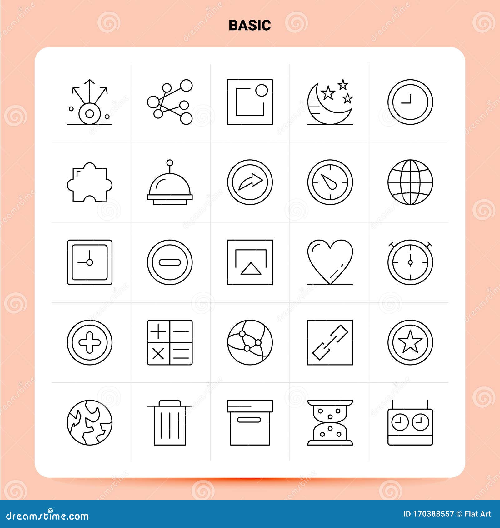 OutLine 25 Basic Icon Set. Vector Line Style Design Black Icons Set ...