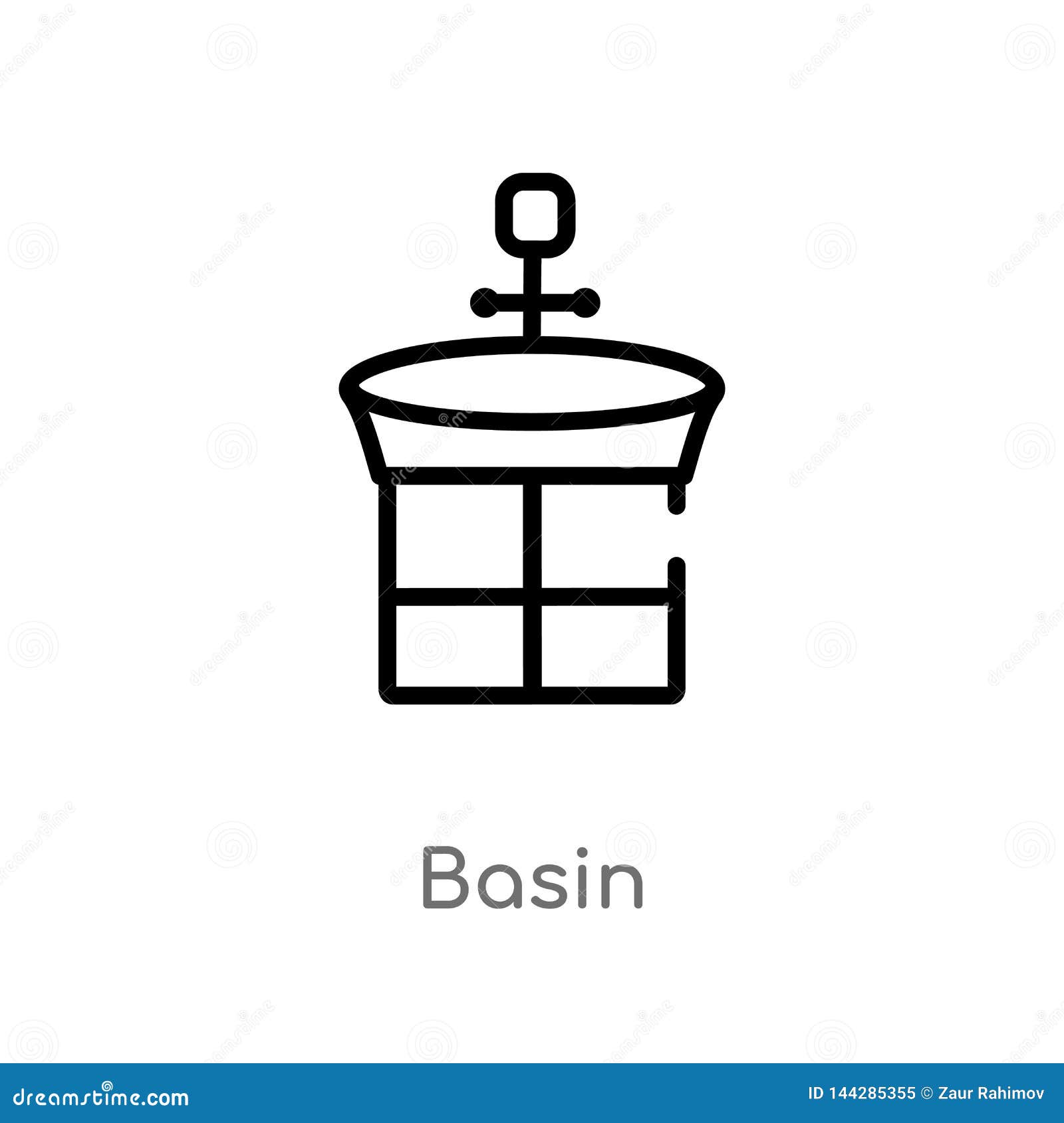 Outline Basin Vector Icon. Isolated Black Simple Line Element ...