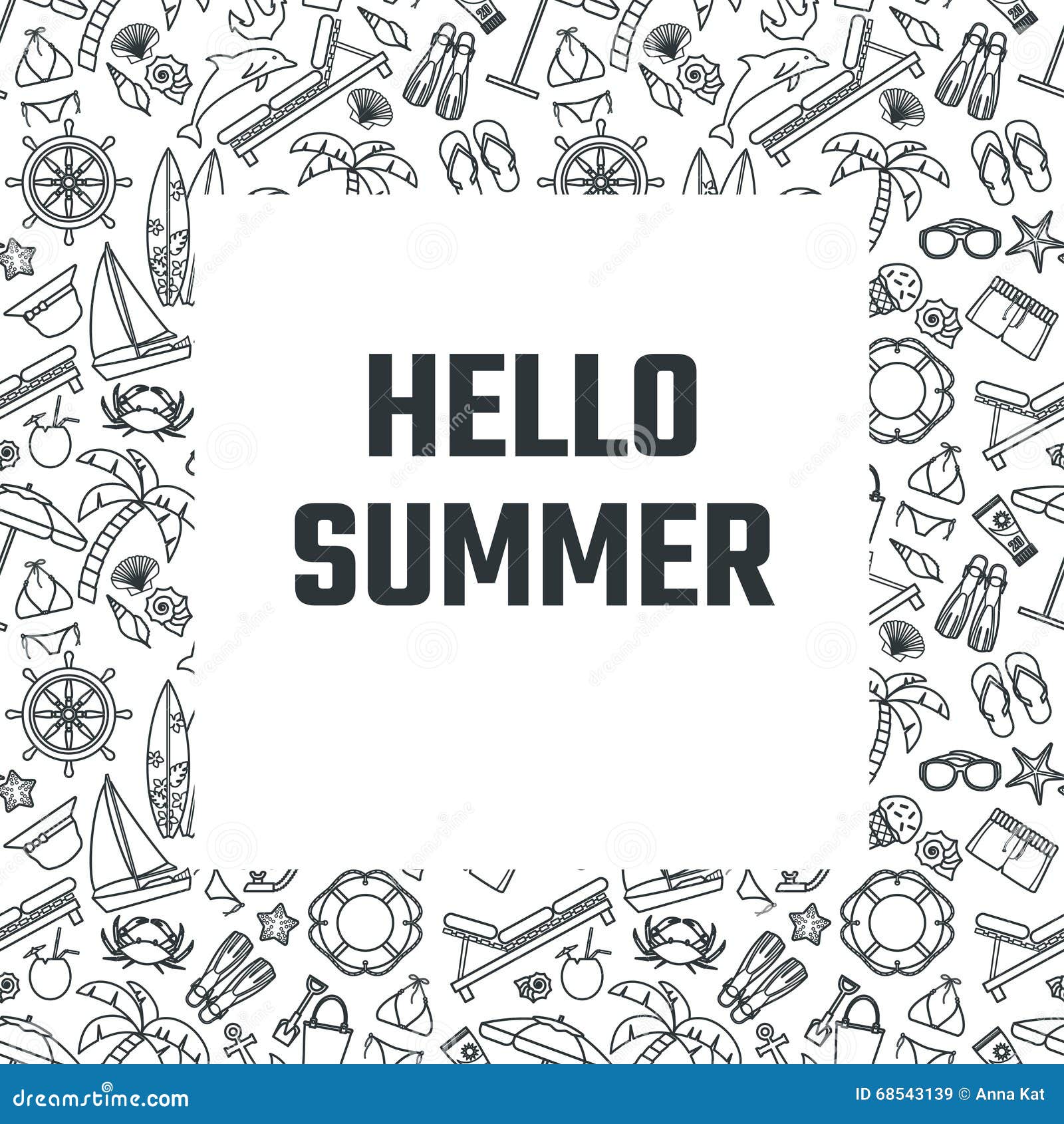 Outline Beach Signpost Icon Vector Illustration | CartoonDealer.com ...