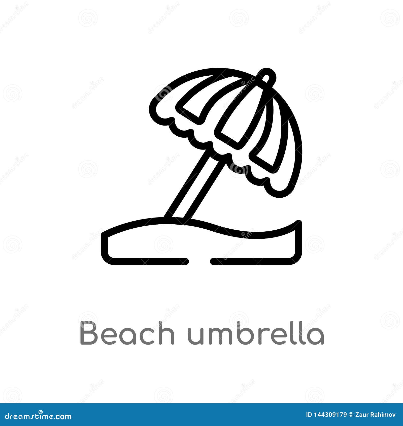 Outline Beach Signpost Icon Vector Illustration | CartoonDealer.com ...