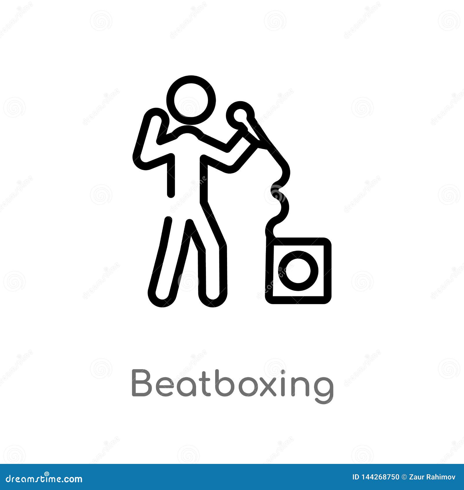 Outline Beatboxing Vector Icon. Isolated Black Simple Line Element ...