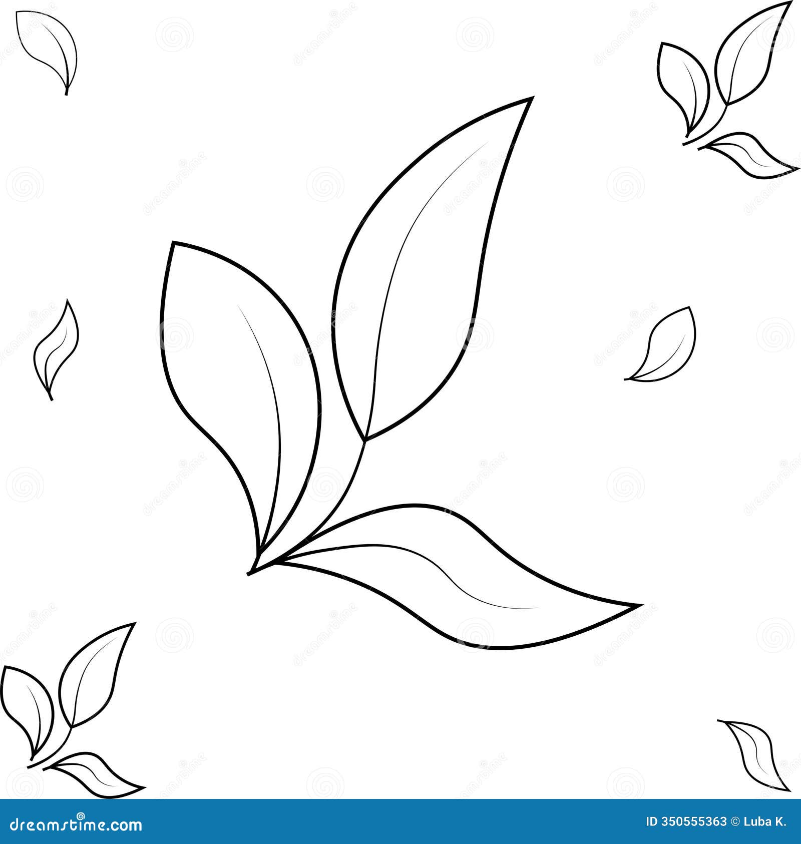 Outline of Beautiful Spring Leaves. the Concept of Environmental ...