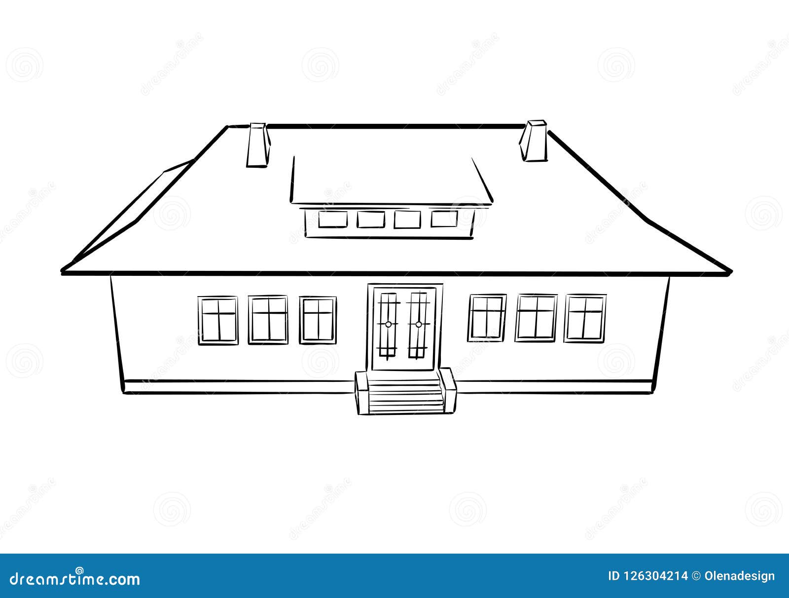 Outline Village Seamless Pattern. Cartoon Vector | CartoonDealer.com ...