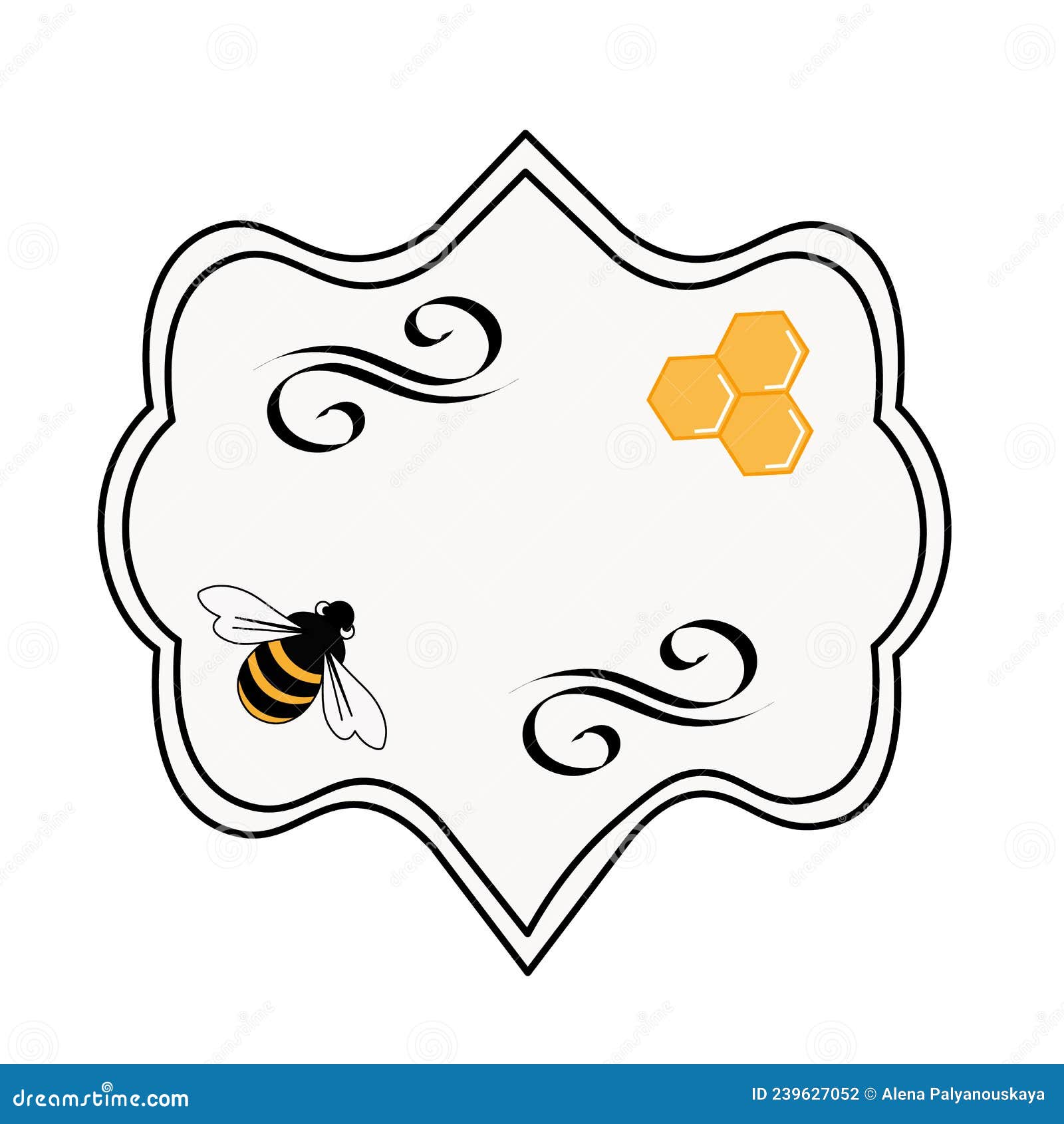 Outline Bee Vector Symbol. Organic Honey Linear Logo, Label, Tags ...