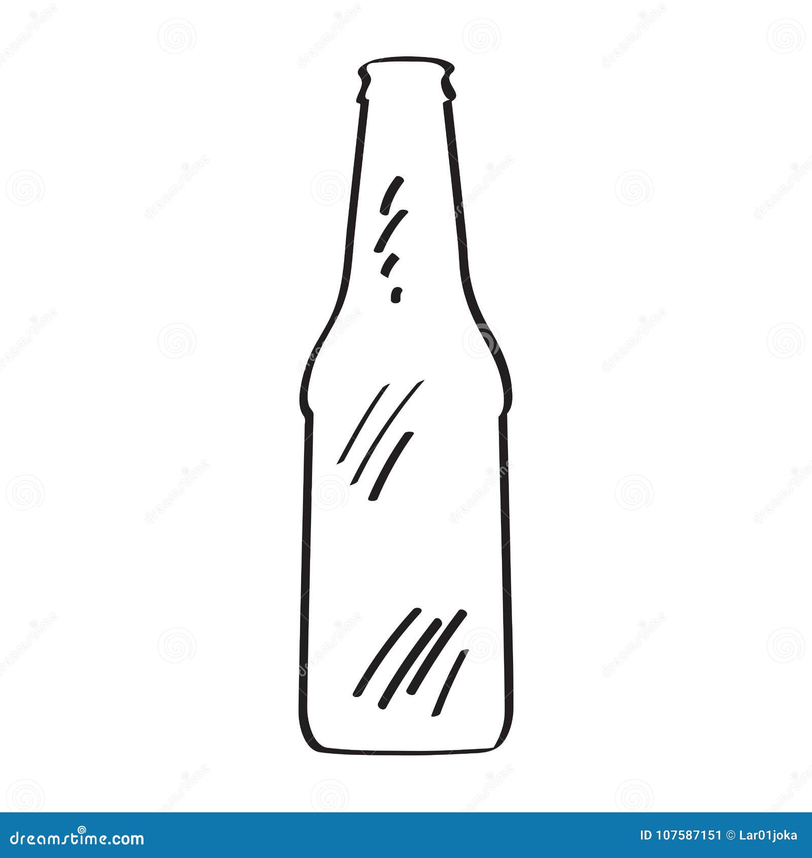 Outline of a beer bottle stock vector. Illustration of brewery - 107587151
