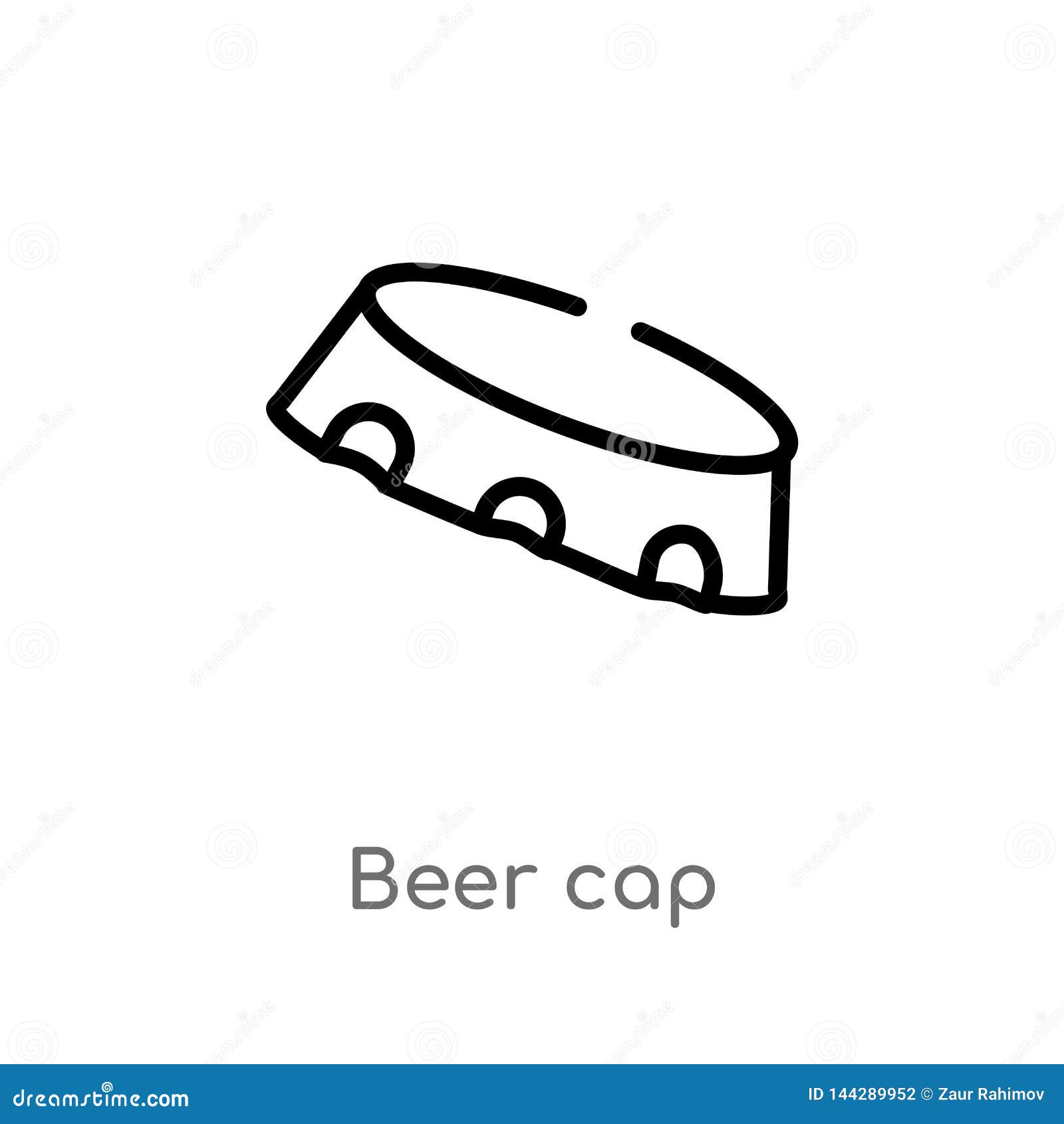 Outline Beer Cap Vector Icon. Isolated Black Simple Line Element ...