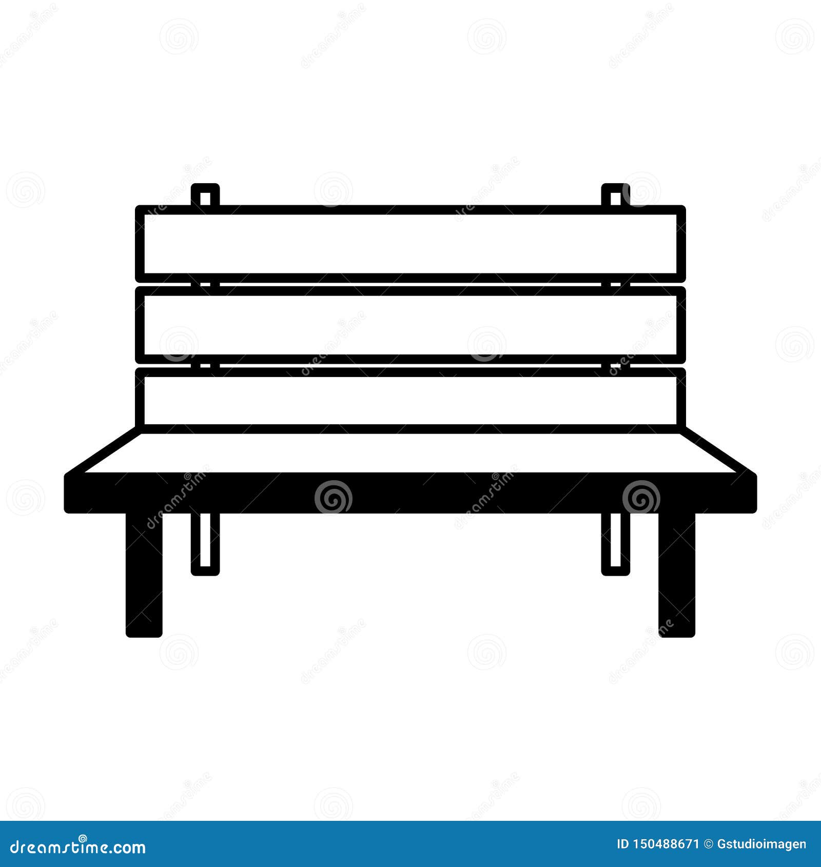 Outline bench park stock illustration. Illustration of hardwood - 150488671