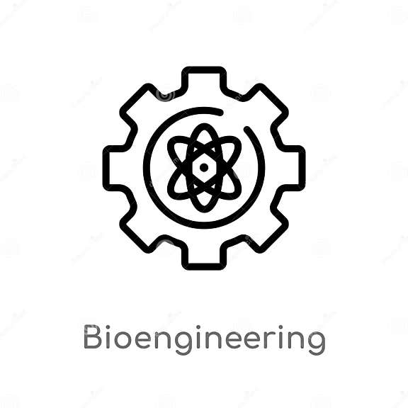 Outline Bioengineering Vector Icon. Isolated Black Simple Line Element ...