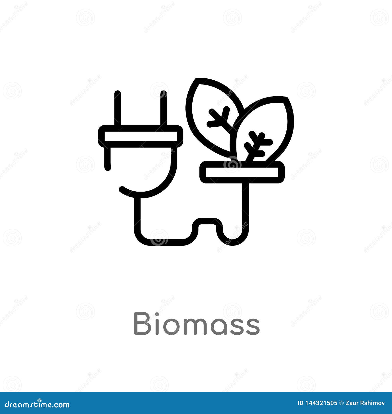 Outline Biomass Vector Icon. Isolated Black Simple Line Element ...