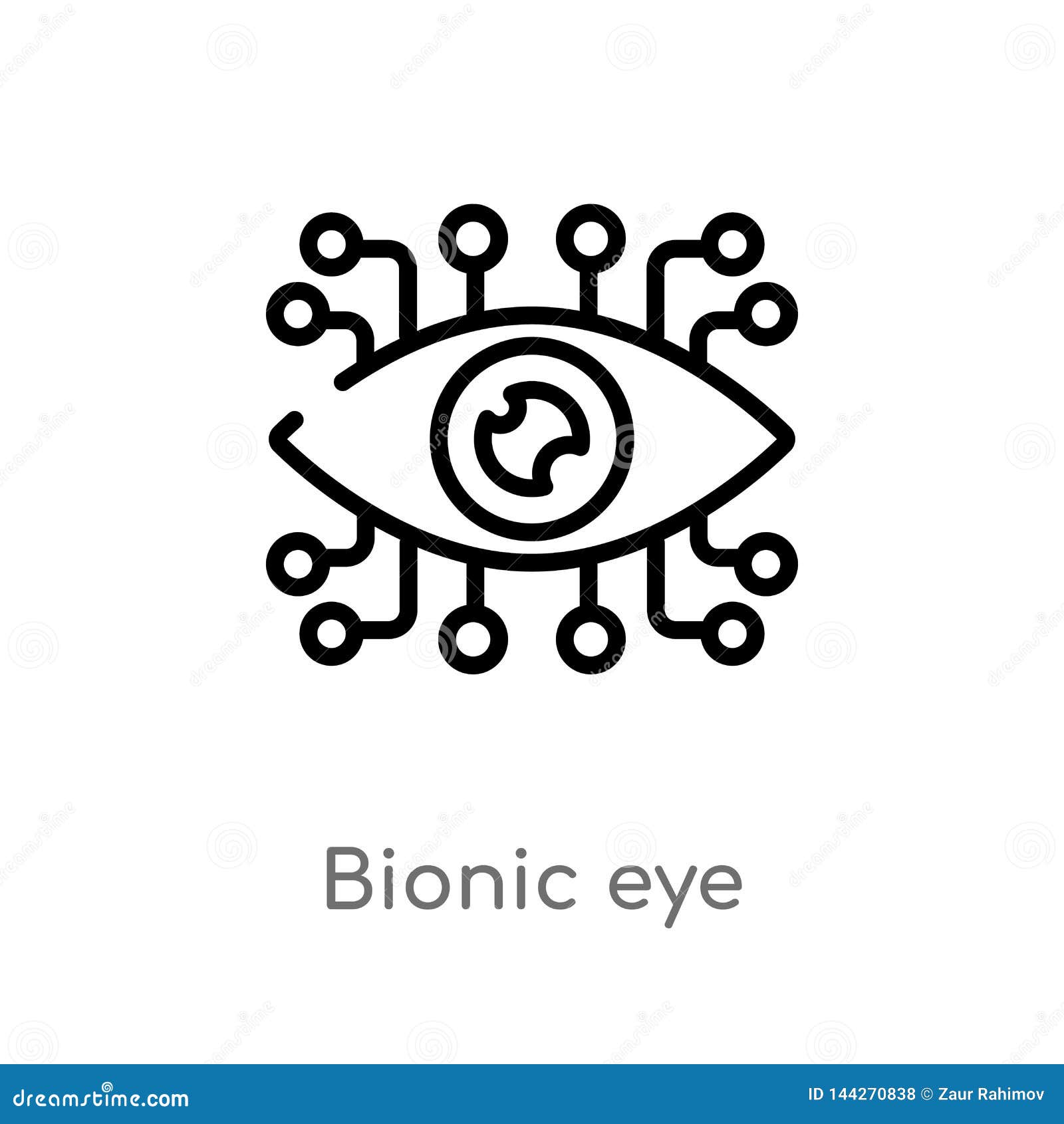 Outline Bionic Eye Vector Icon. Isolated Black Simple Line Element ... Outline Bionic Eye Vector Icon. Isolated Black Simple Line Element ...