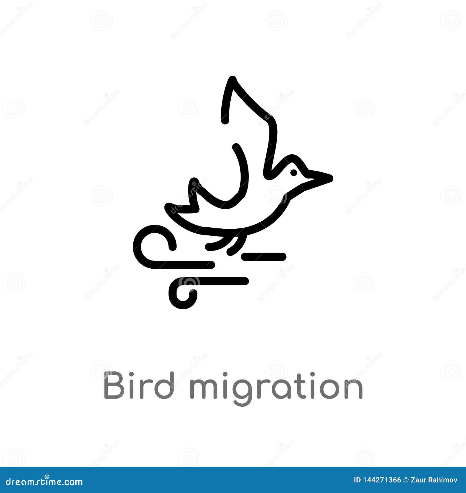 Outline Bird Migration Vector Icon. Isolated Black Simple Line Element ...