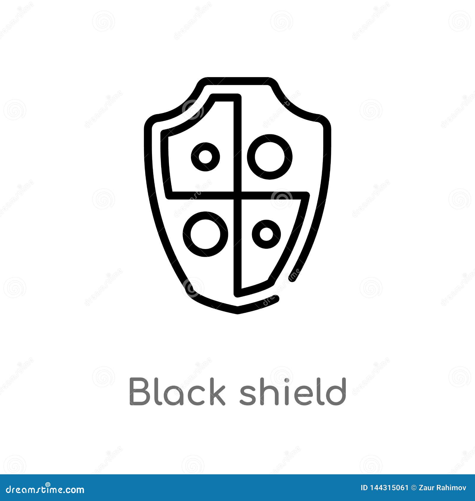 Outline Black Shield Vector Icon. Stock Vector - Illustration of arms ...