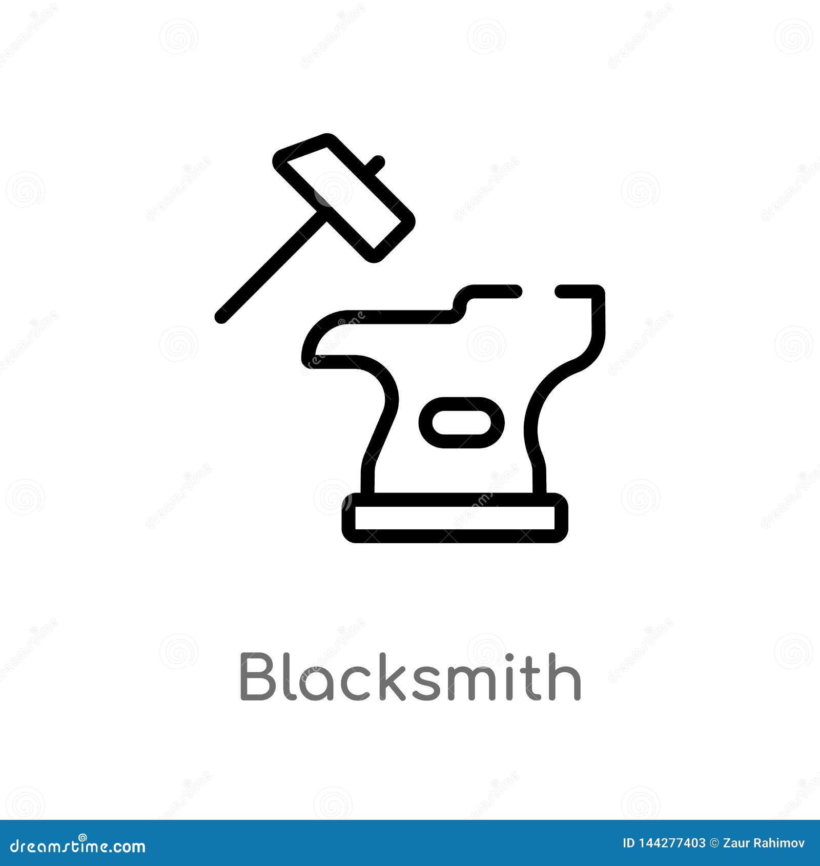 Outline Blacksmith Vector Icon. Isolated Black Simple Line Element ...