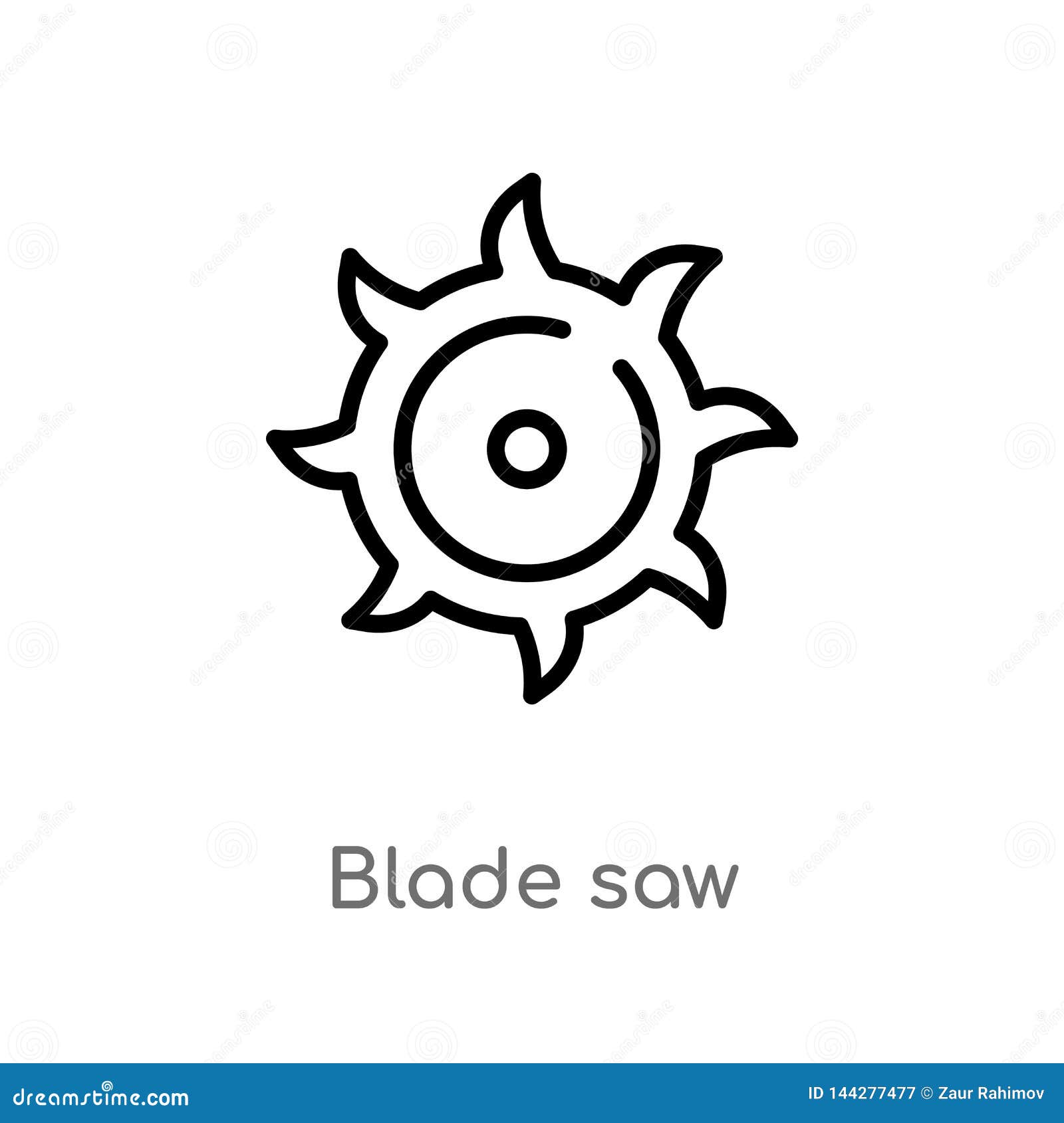Outline Blade Saw Vector Icon. Isolated Black Simple Line Element ...