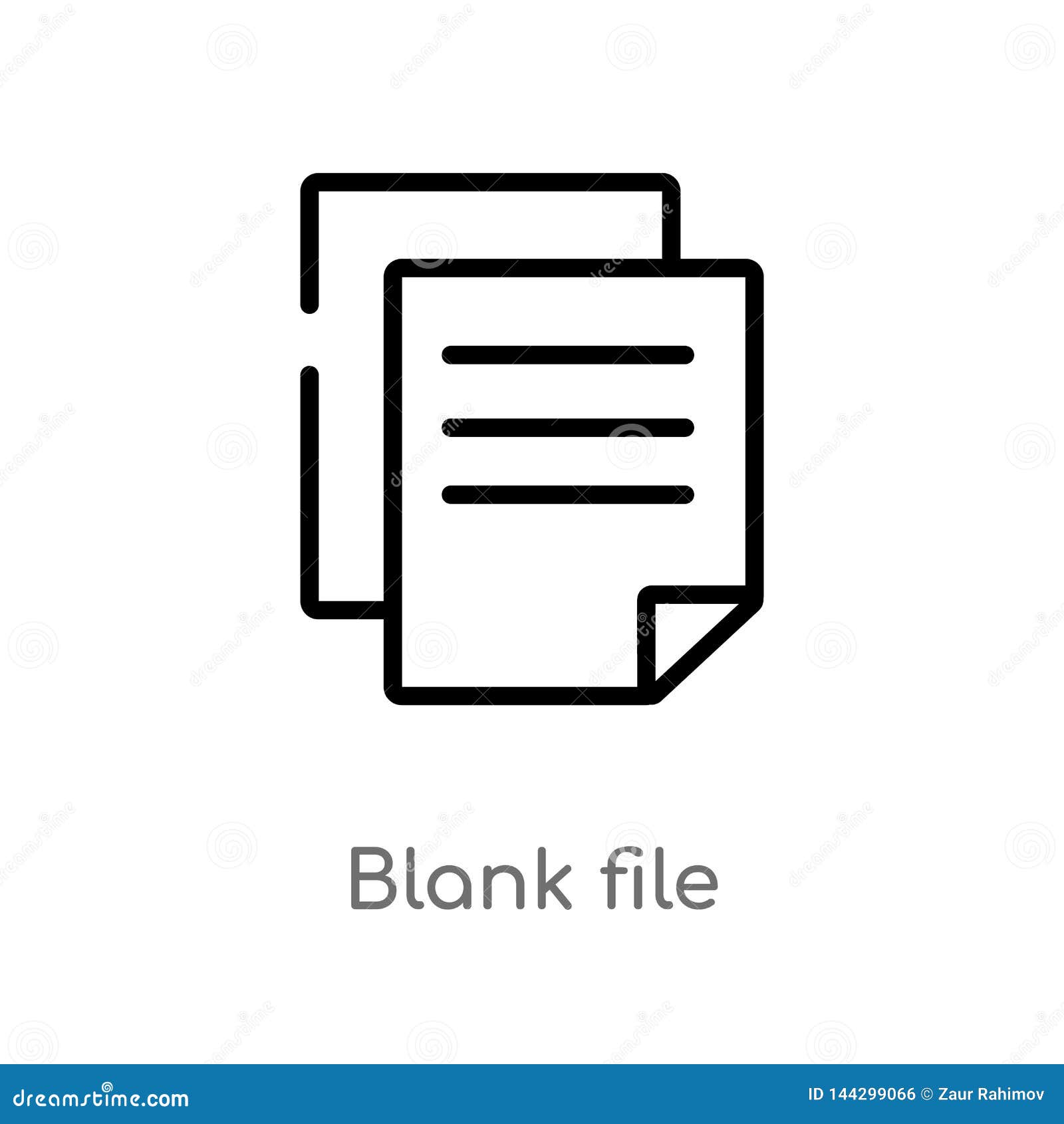 Outline Blank File Vector Icon. Isolated Black Simple Line Element ...