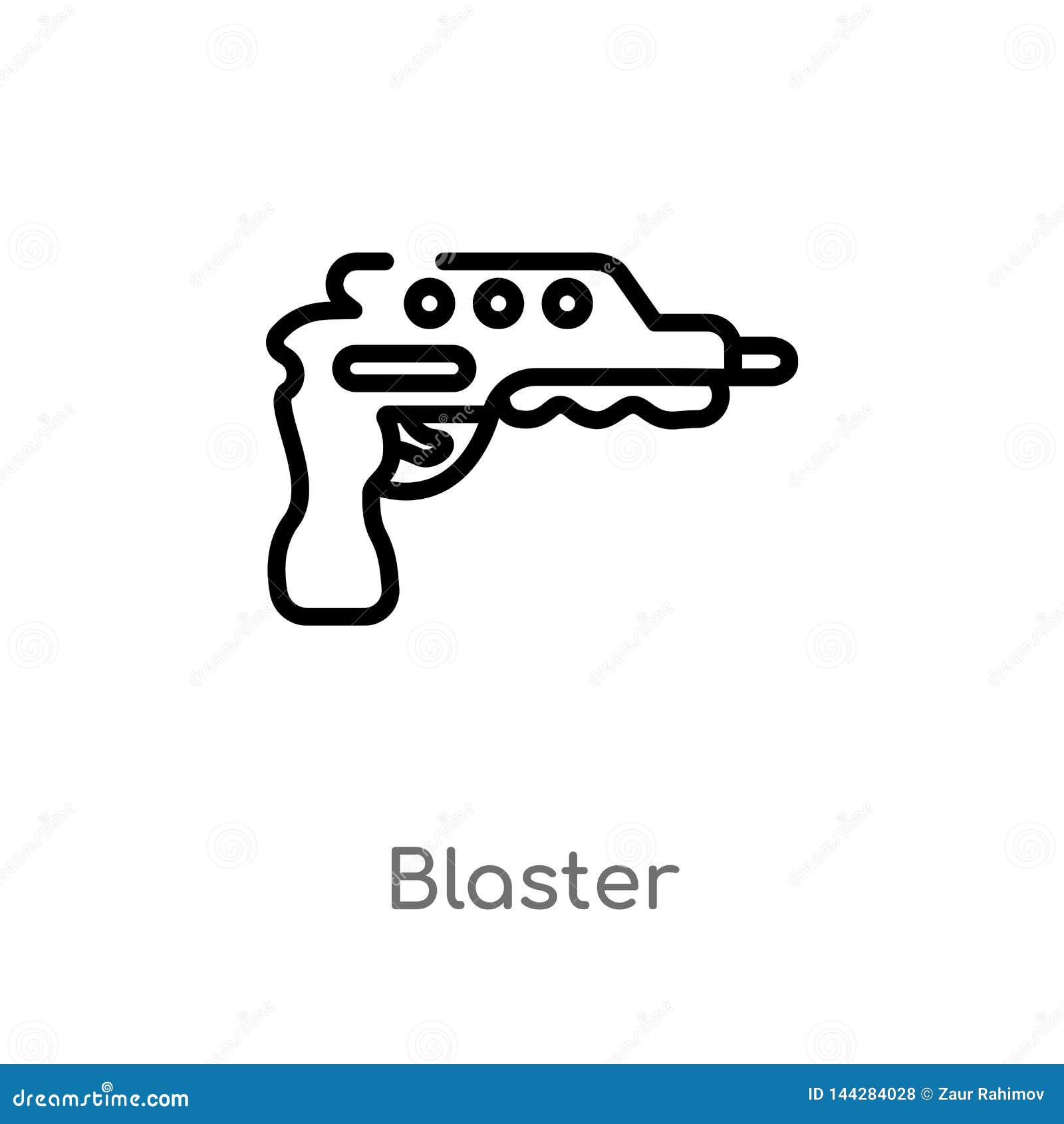 Blaster Line And Glyph Icon. Laser Weapon Vector Illustration Isolated ...