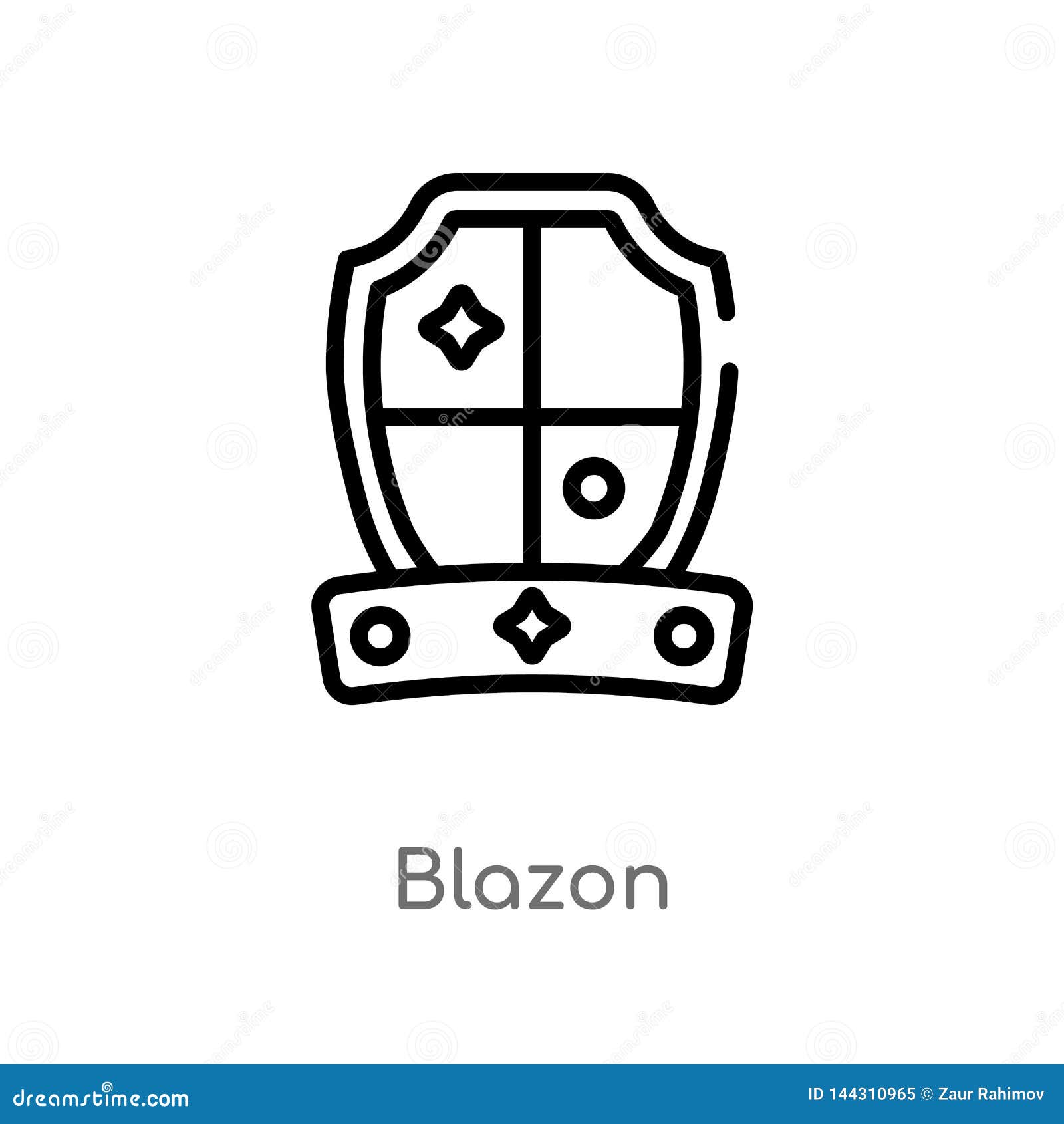 Outline Blazon Vector Icon. Isolated Black Simple Line Element ...