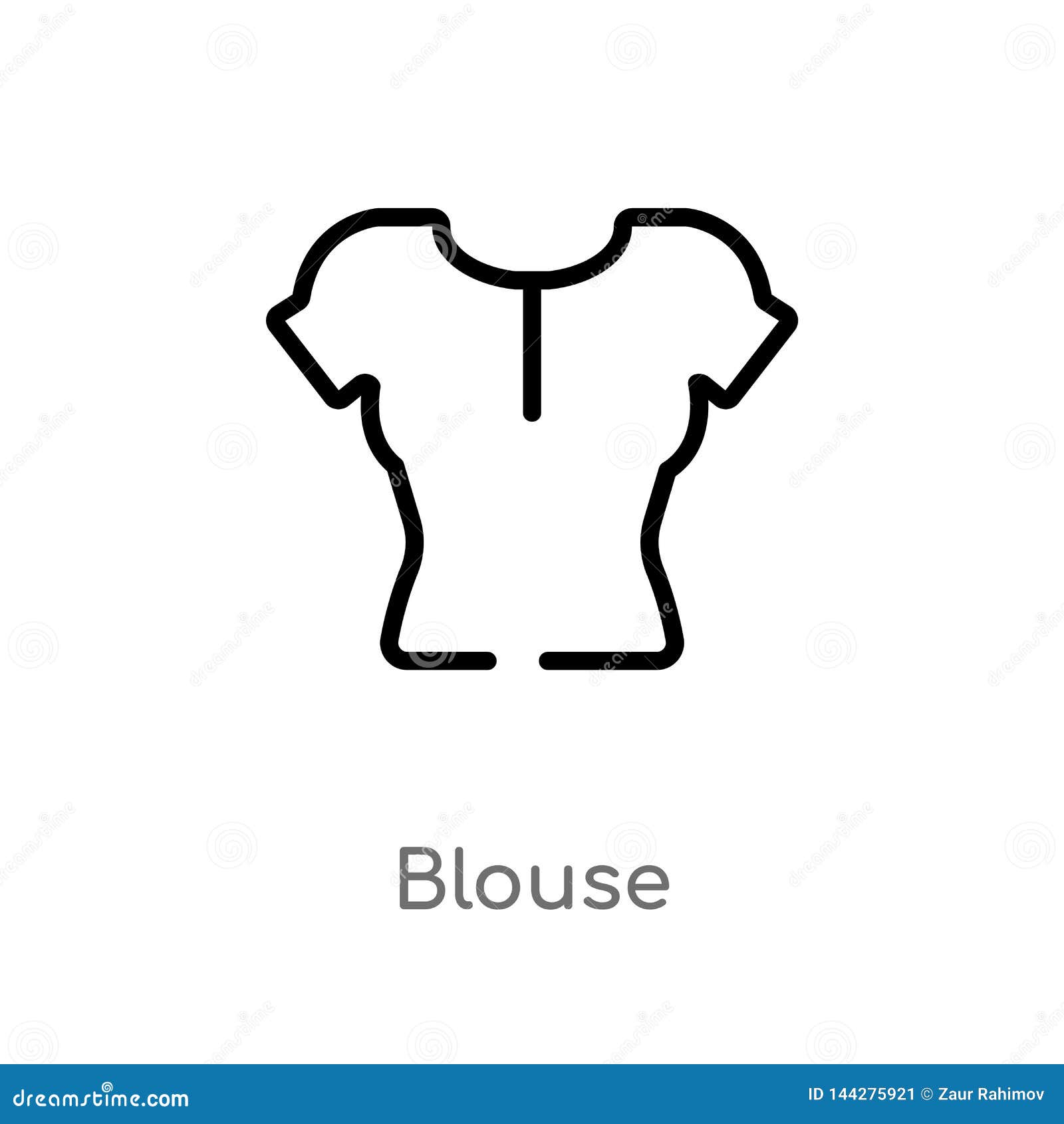 Outline Blouse Vector Icon. Isolated Black Simple Line Element ...