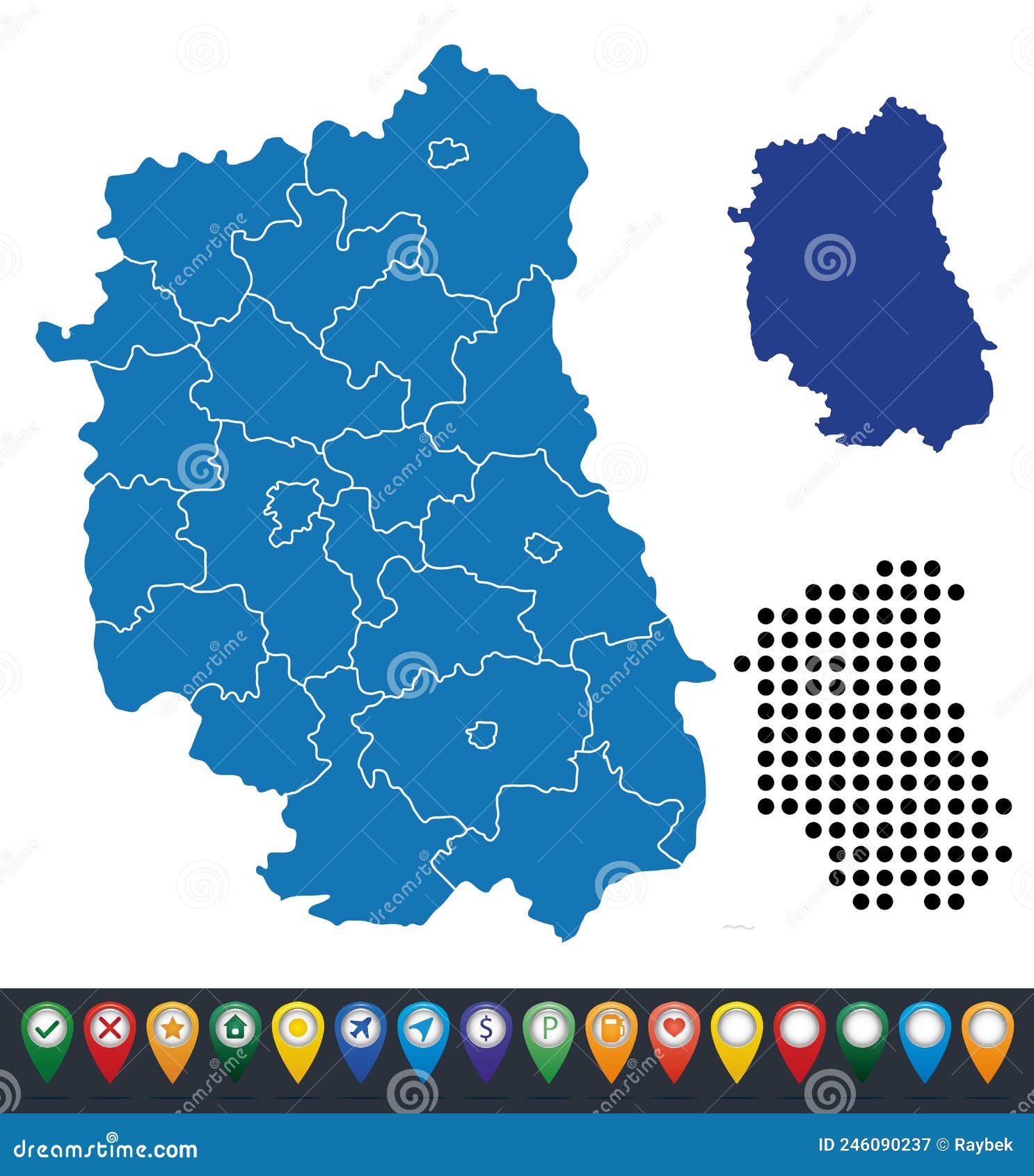 Outline Blue Map of Poland Province Editorial Photography ...