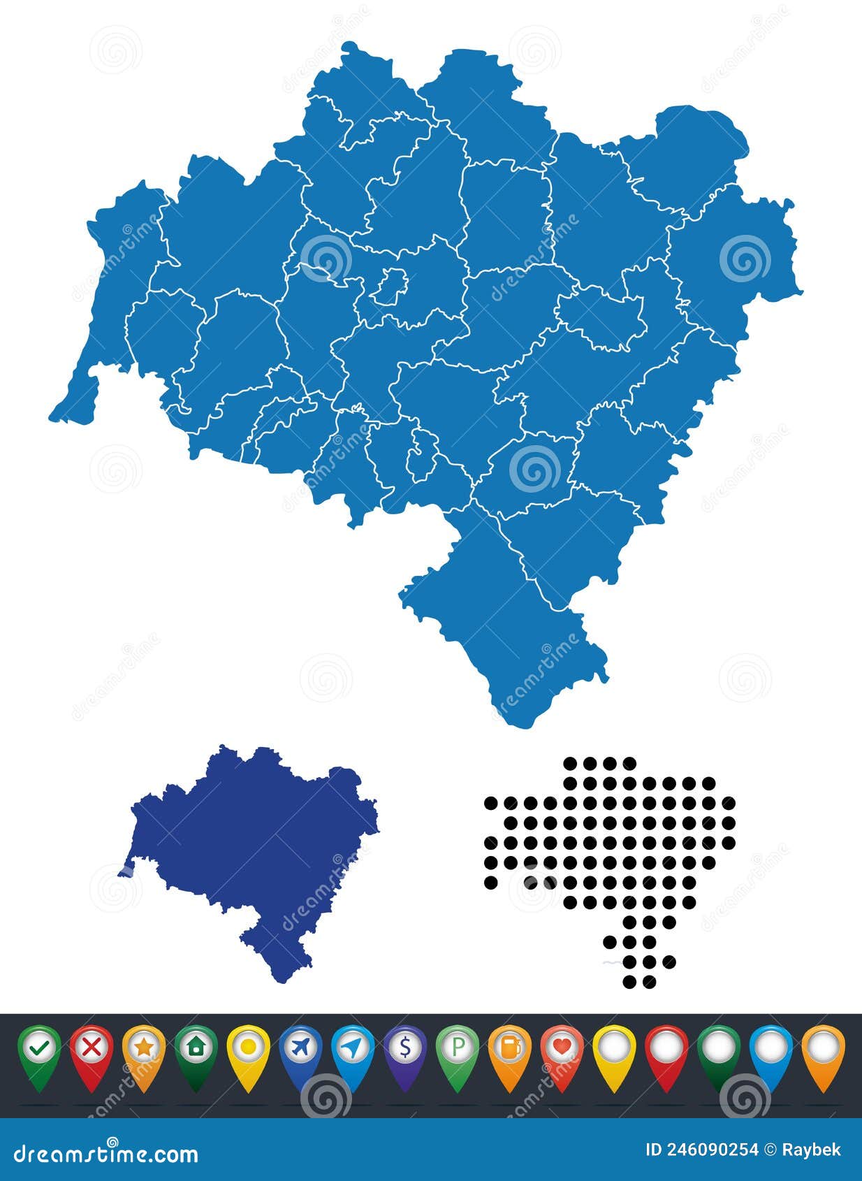 Outline Blue Map of Poland Province Editorial Stock Image ...