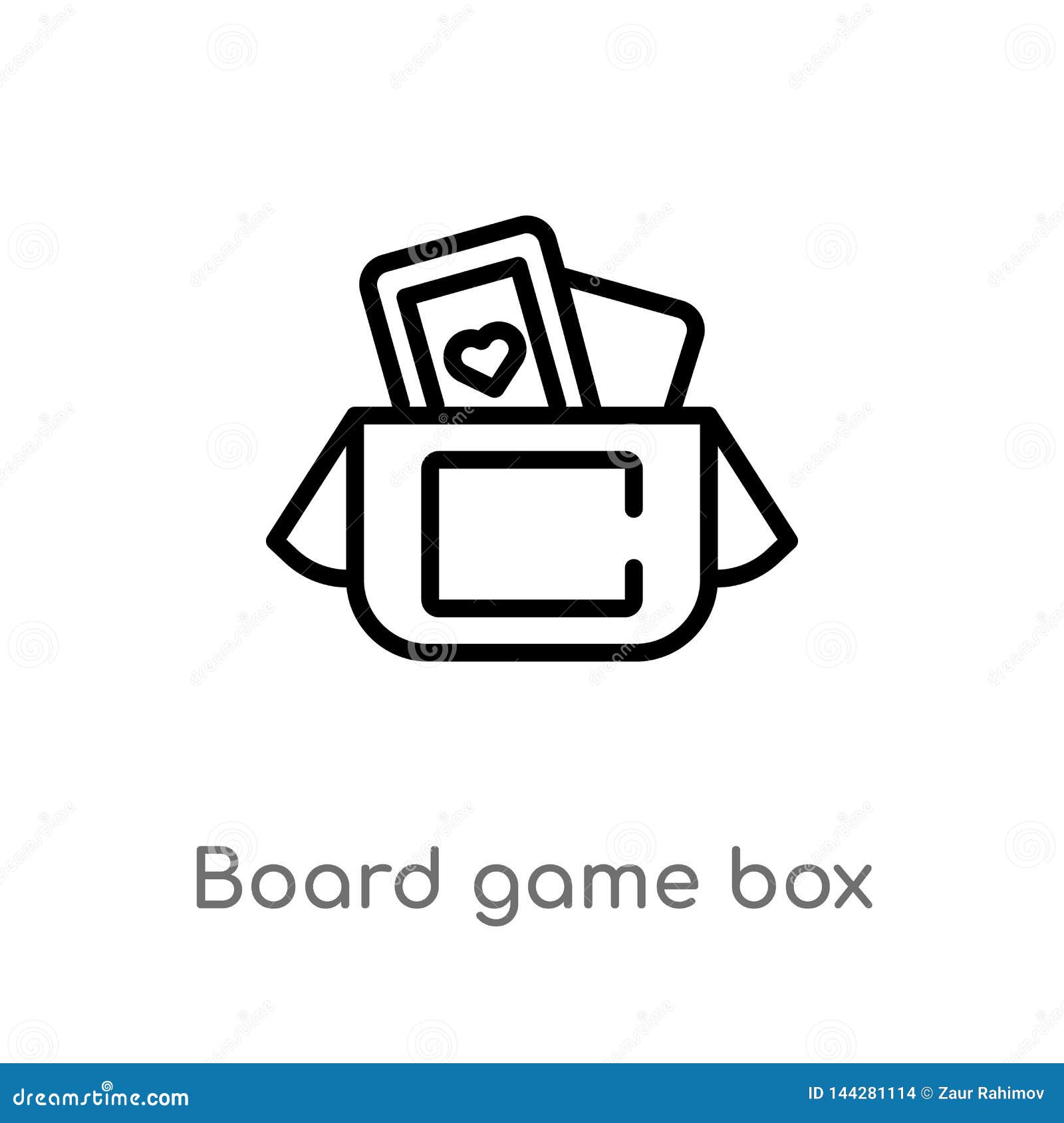 Outline Board Game Box Vector Icon. Isolated Black Simple Line Element ...