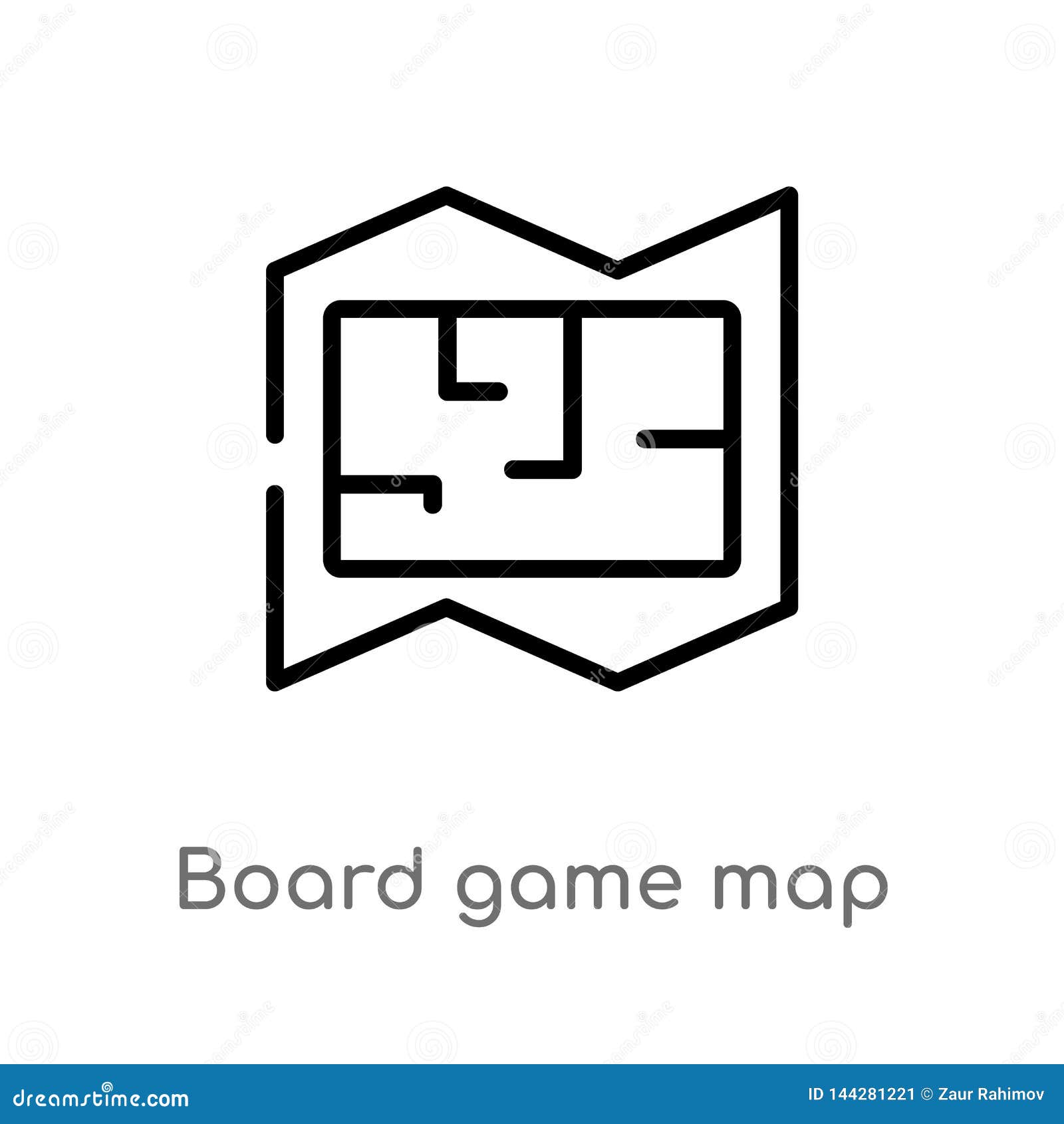 Outline Board Game Map Vector Icon. Isolated Black Simple Line Element ...