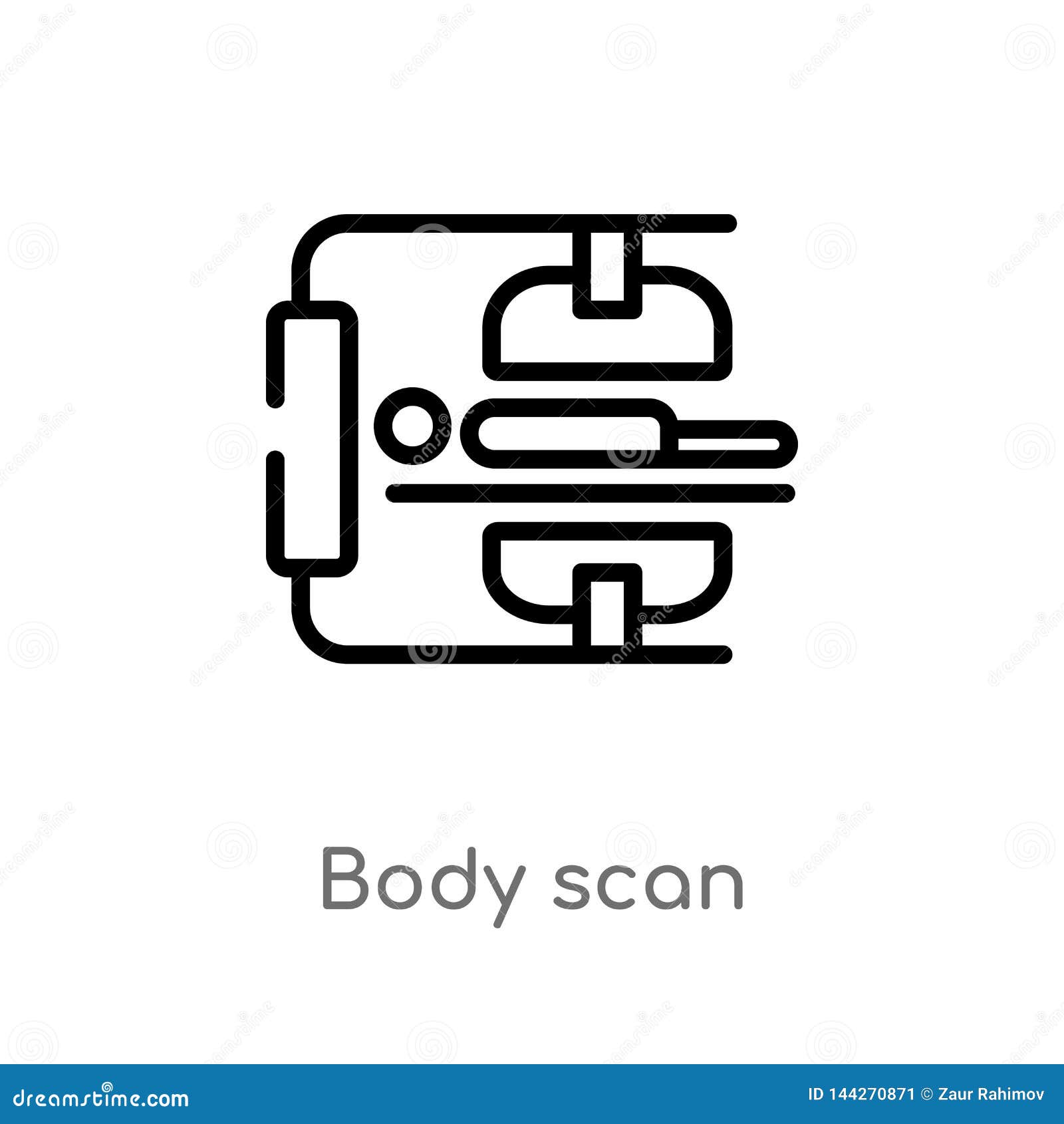 Outline Body Scan Vector Icon. Isolated Black Simple Line Element ...