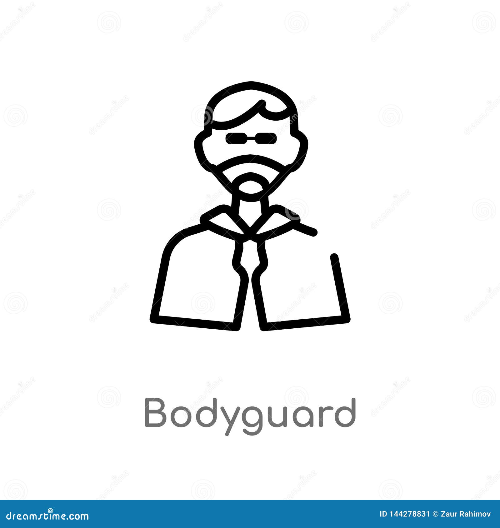 Bodyguard Vector Icon Isolated On Transparent Background, Linear ...