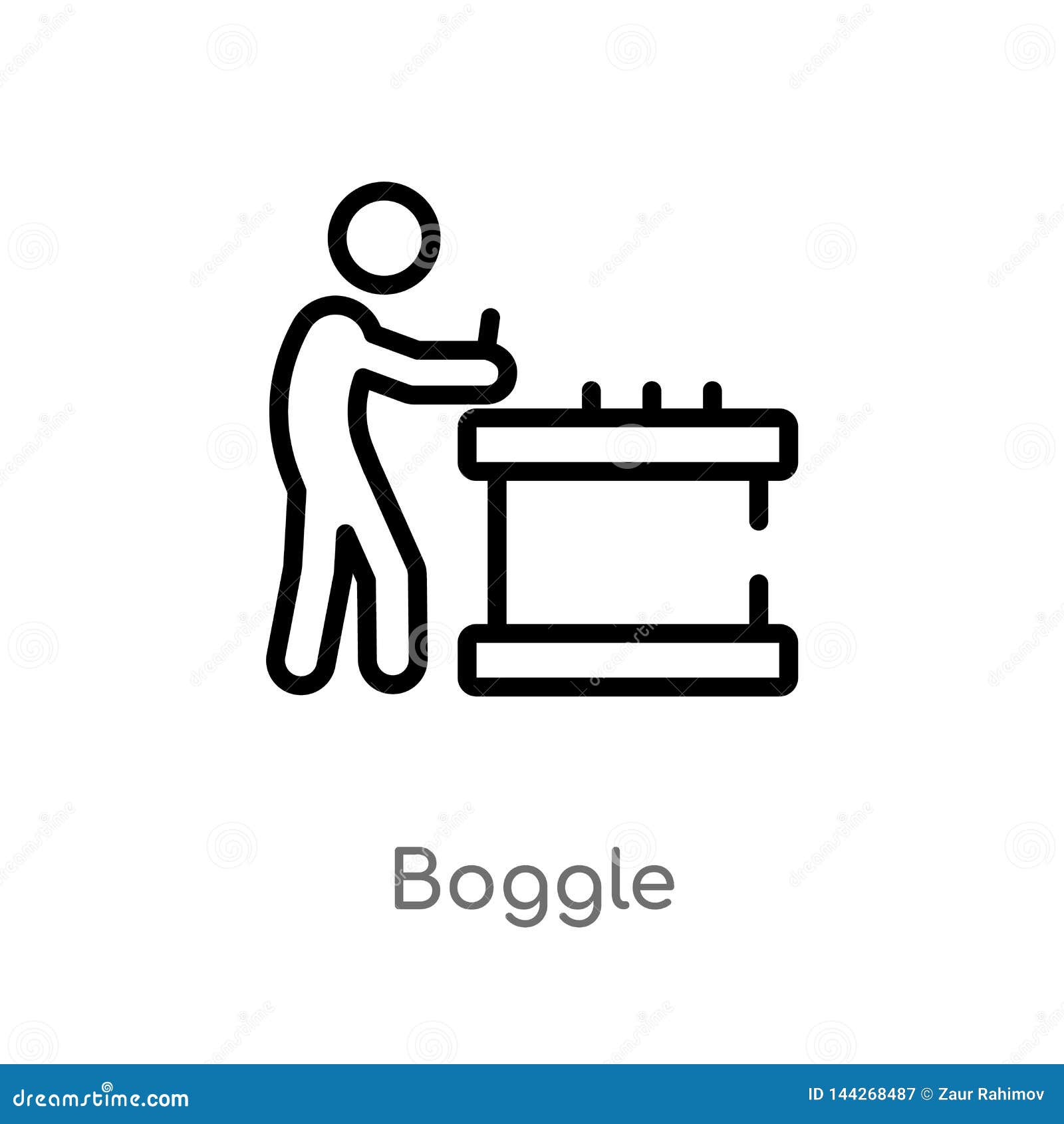 Outline Boggle Vector Icon. Isolated Black Simple Line Element ...