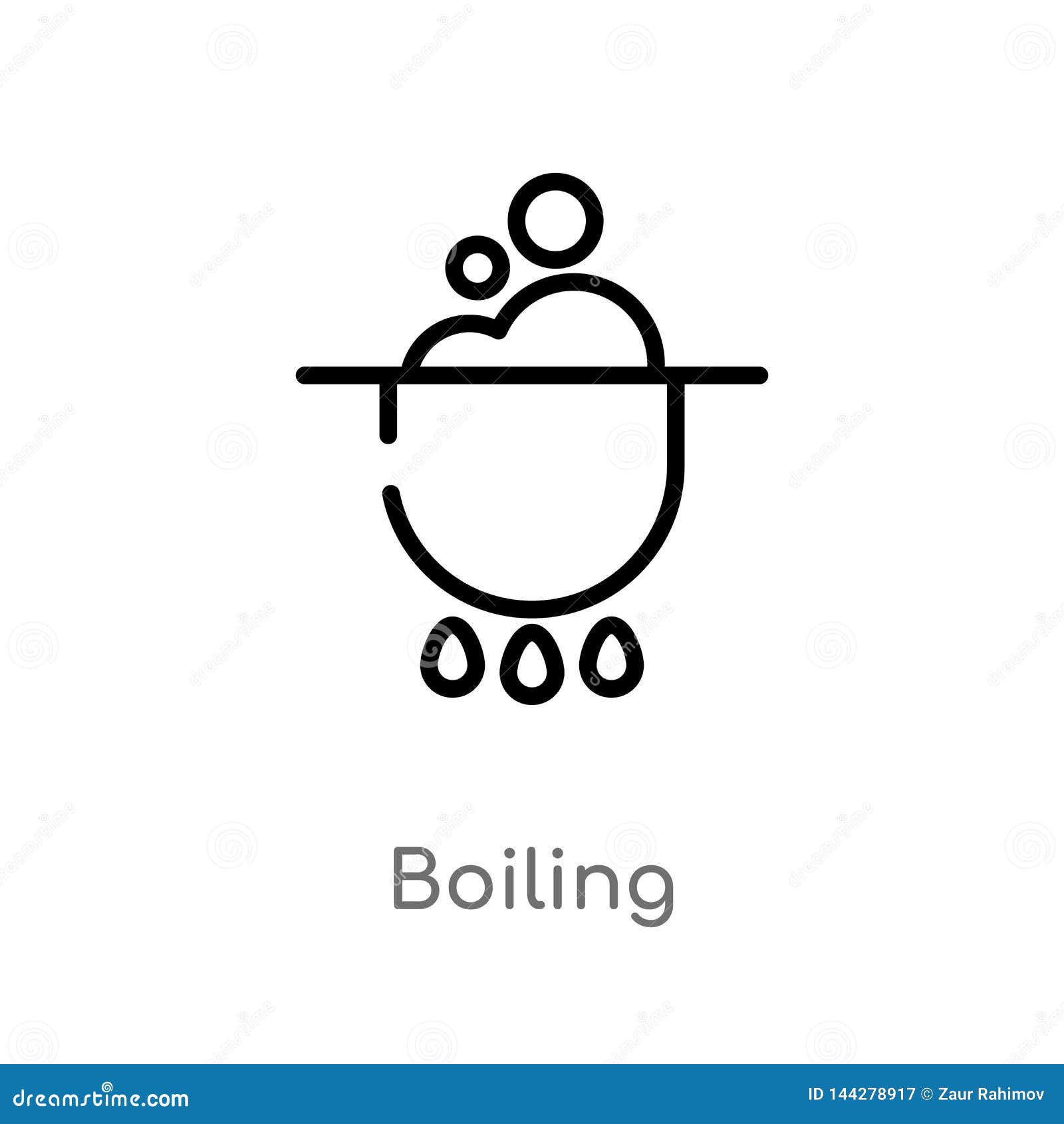 Outline Boiling Vector Icon. Isolated Black Simple Line Element ...