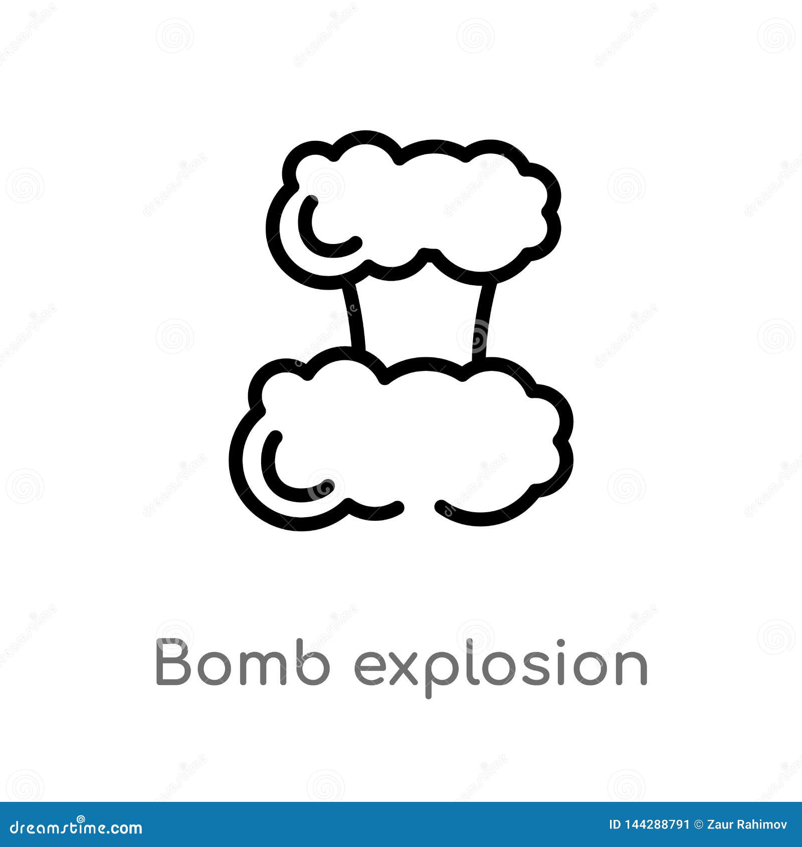 Outline Bomb Explosion Vector Icon. Isolated Black Simple Line Element ...
