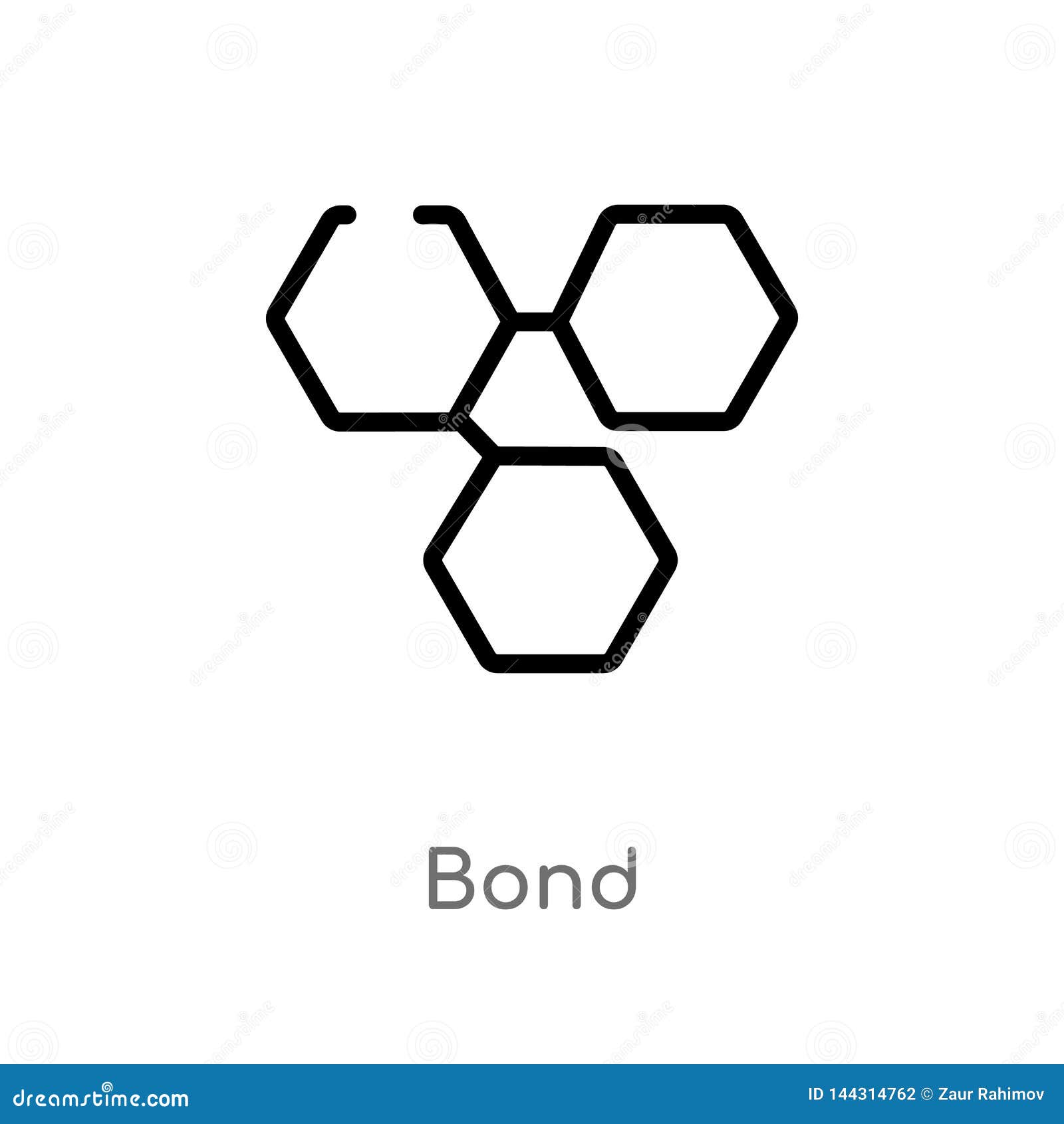 Outline Bond Vector Icon. Isolated Black Simple Line Element ...