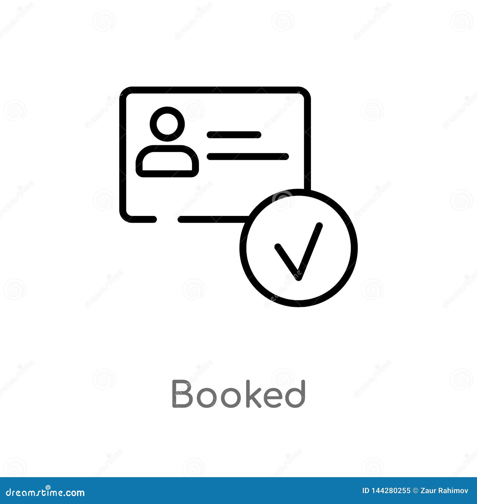 Outline Booked Vector Icon. Isolated Black Simple Line Element ...